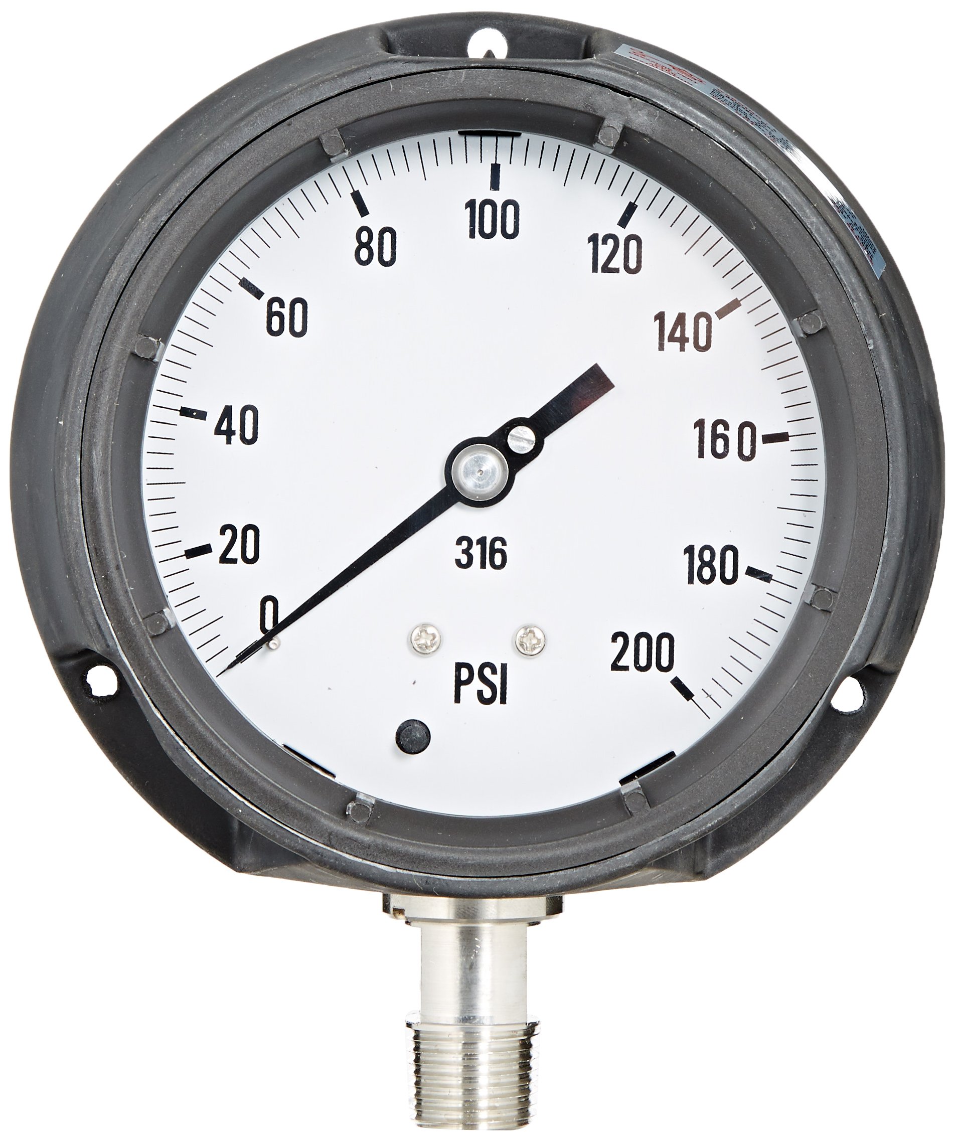 Buy PIC Gauge AHG6-A60.H23 4.5" Dial, 0/200 psi Range, 1/2" Male NPT ...