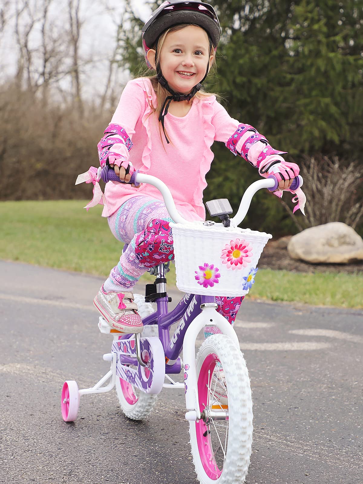 JOYSTAR 14 inch Girls Bike for 3 4 5 Years Kids and Toddler Girl Bike ...