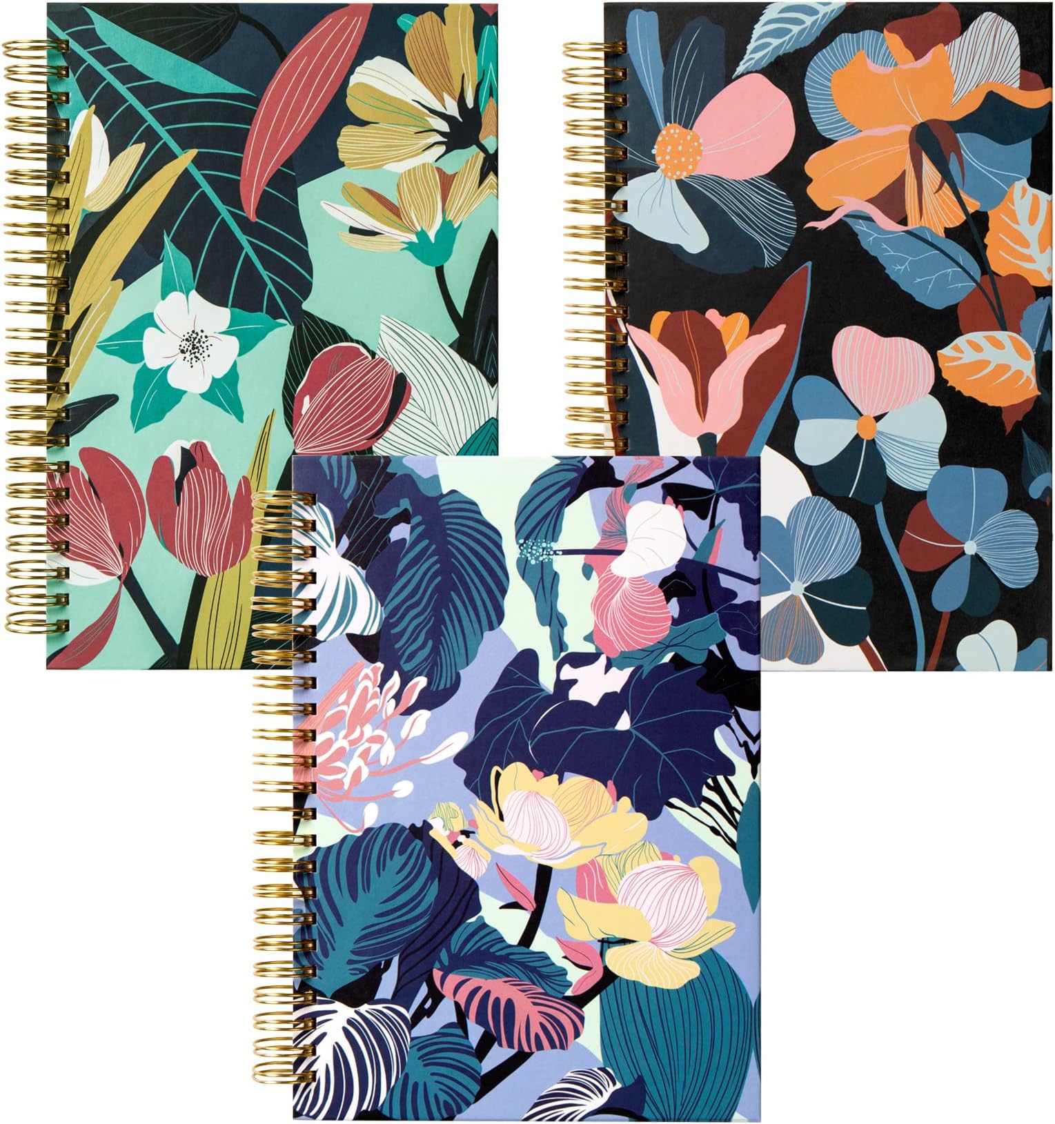 Amazon.com : XYark Blank Spiral Notebook Bulk, A5 Flower Unlined ...
