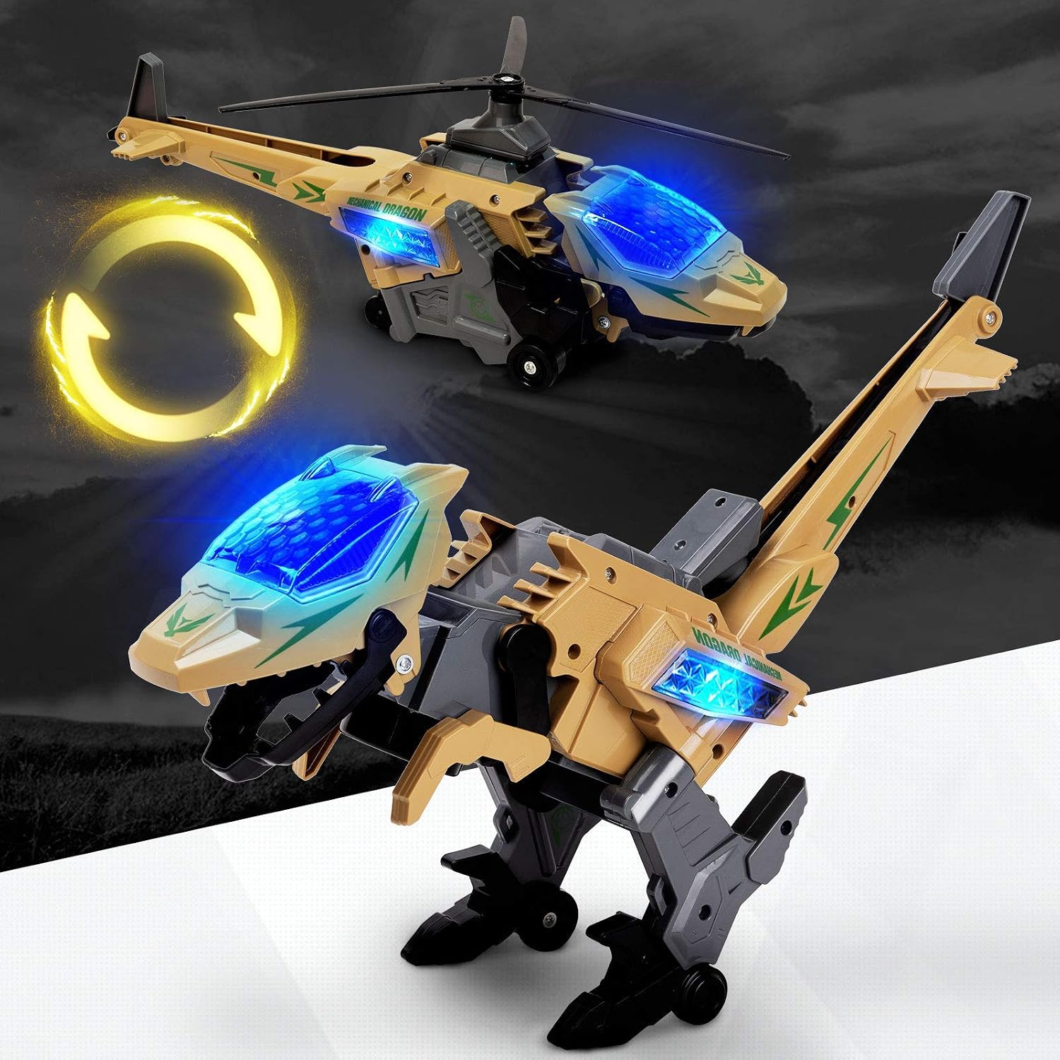 Amazon.com: Starpony Firmament Transform Dinosaur Army Helicopter ...