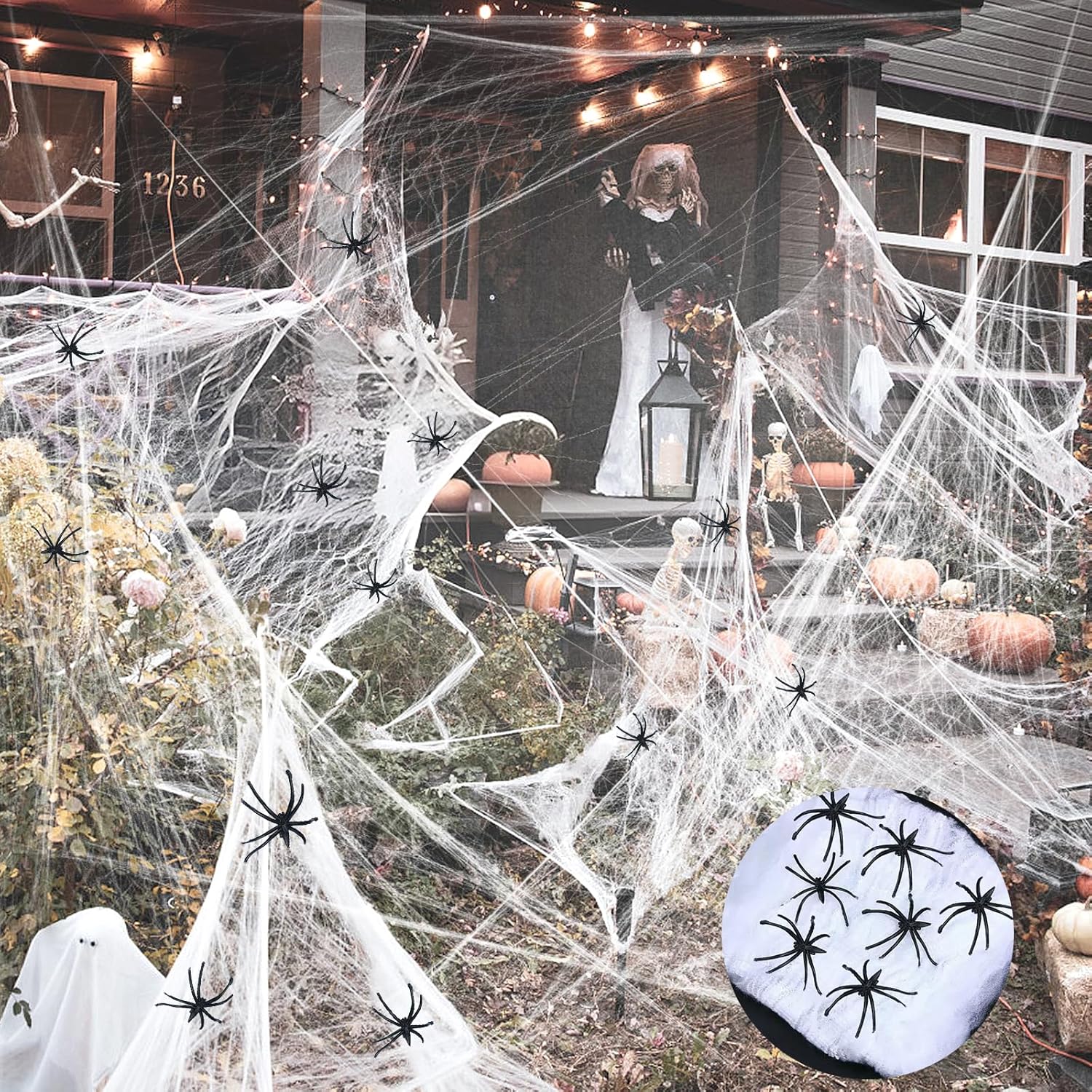 Amazon.com : Halloween Spider Web Decoration,200g Halloween Cobwebs ...
