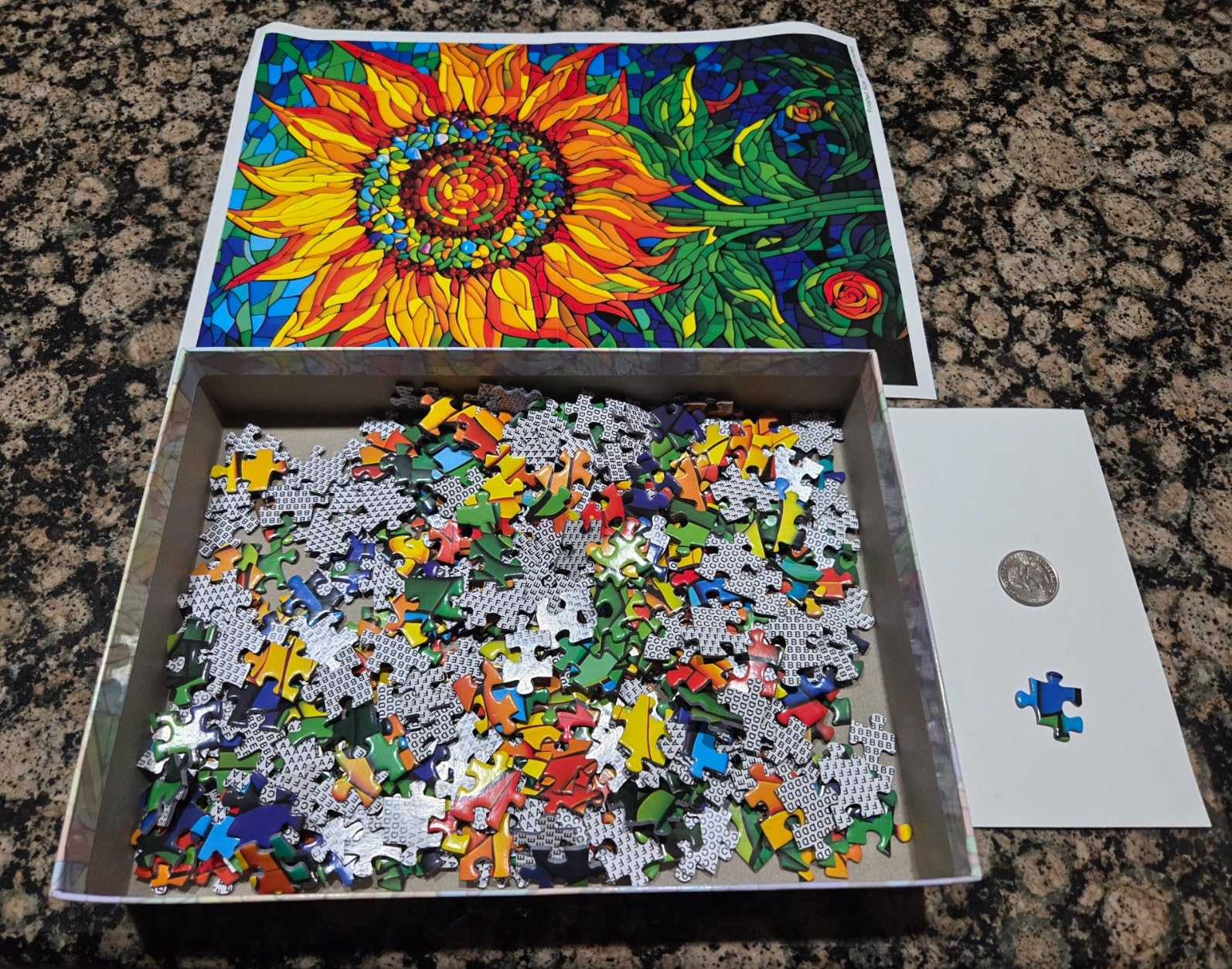 Amazon.com: Bgraamiens Puzzle-Glass Sun Flower-1000 Pieces Rectangle ...