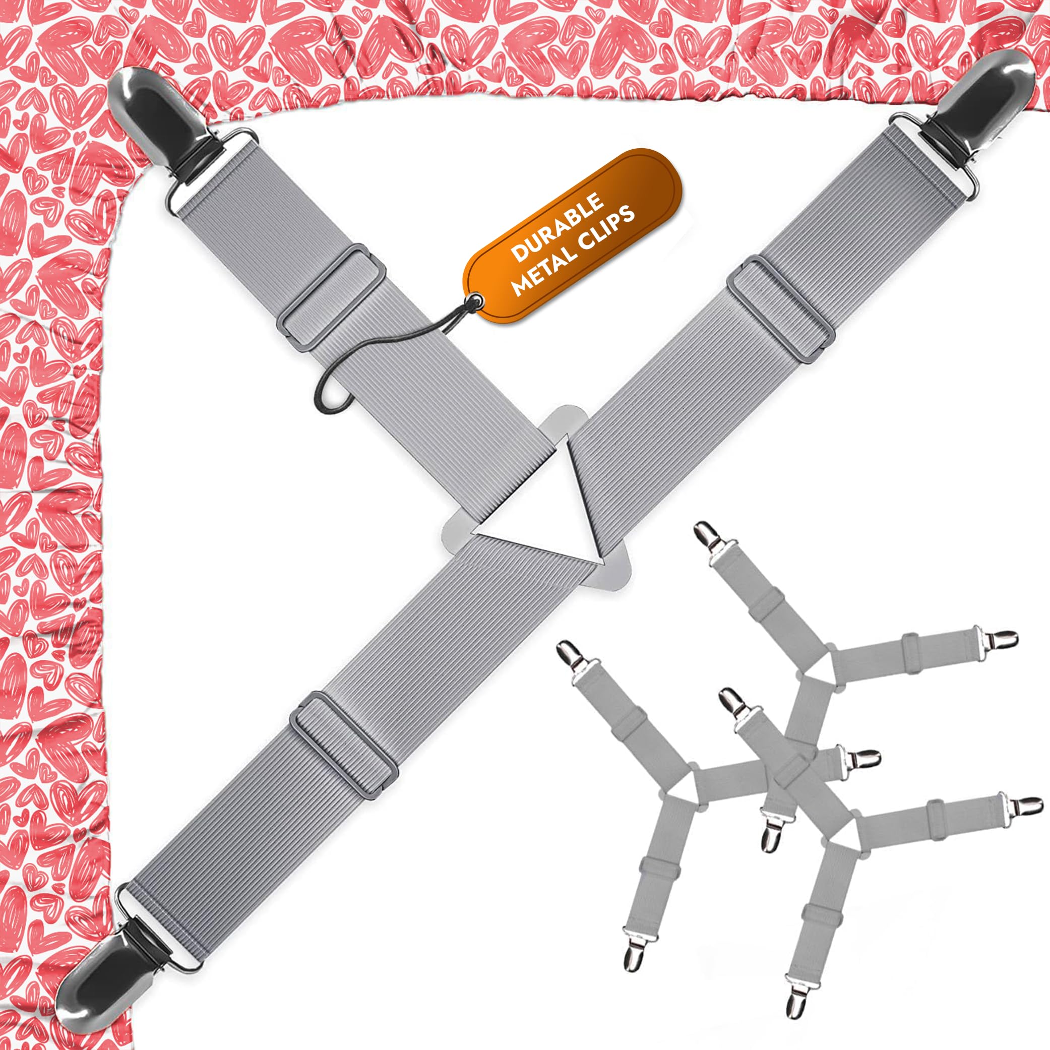 Amazon.com: 5 STARS UNITED Bed Sheet Straps Set | Easy to Use ...