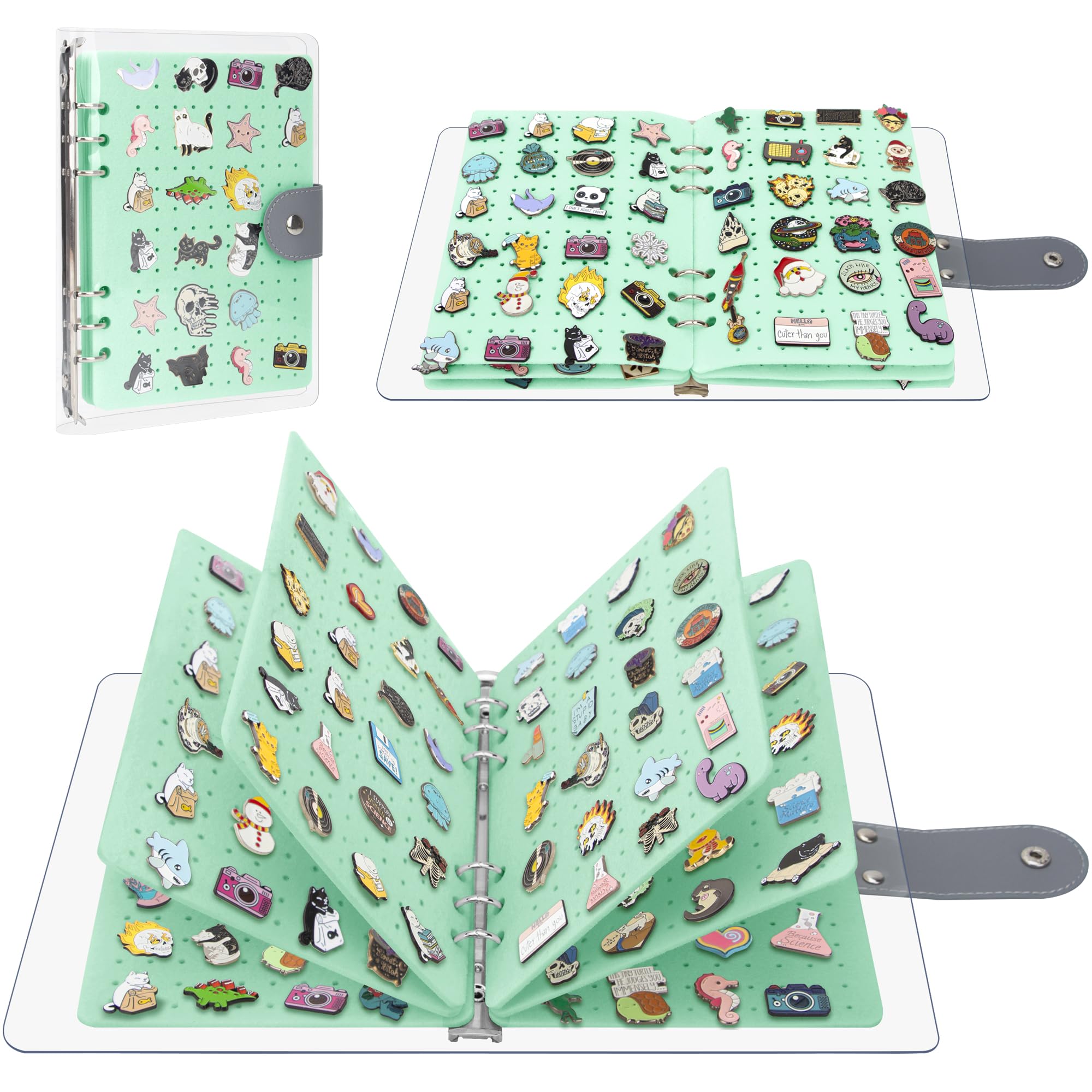 Amazon.com: PACMAXI A5 Enamel Pin Display Book, Clear PVC Cover ...