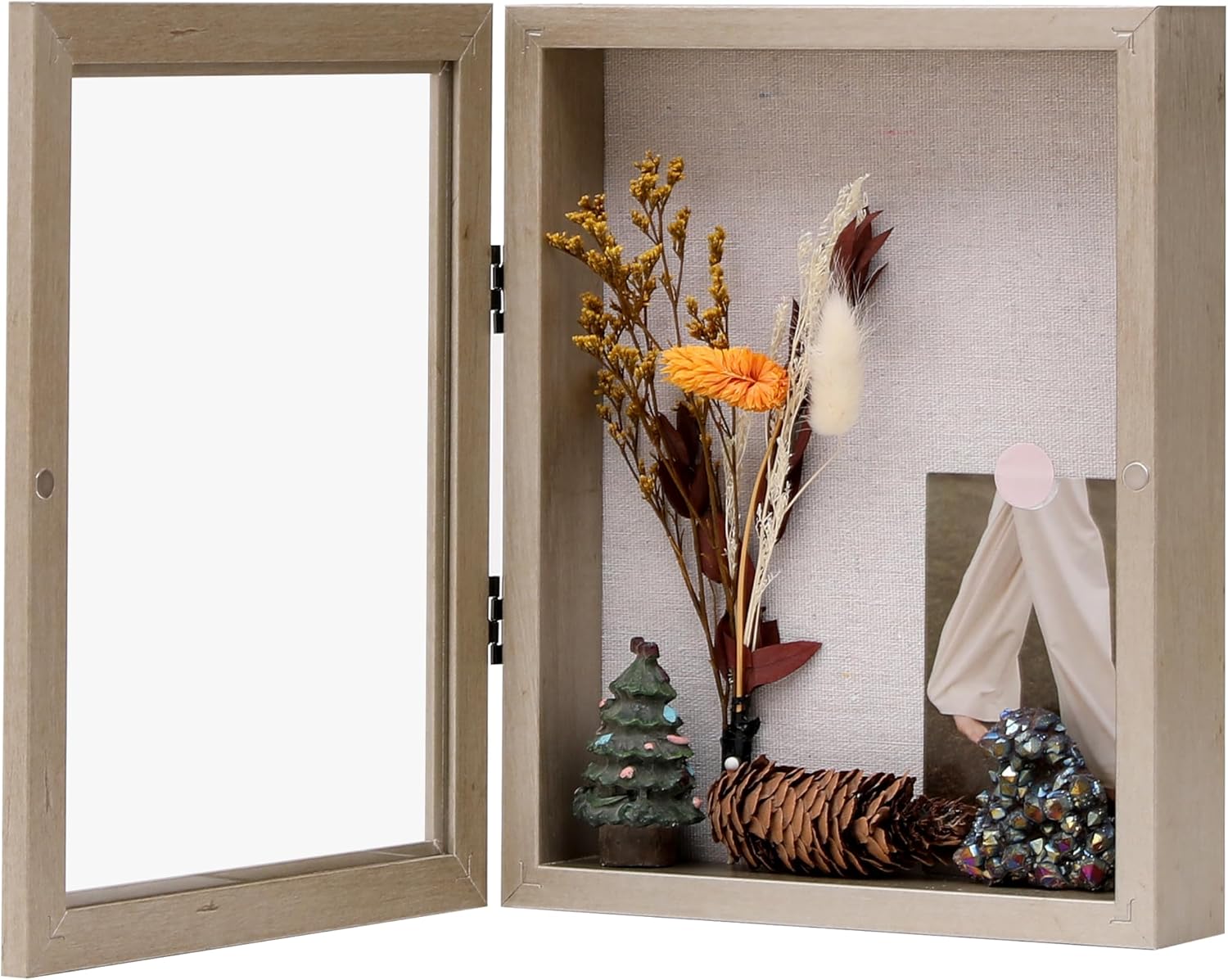 Amazon.com - DEMAIKE 8x10 Shadow Box Frame with Linen Back, Wood Glass ...