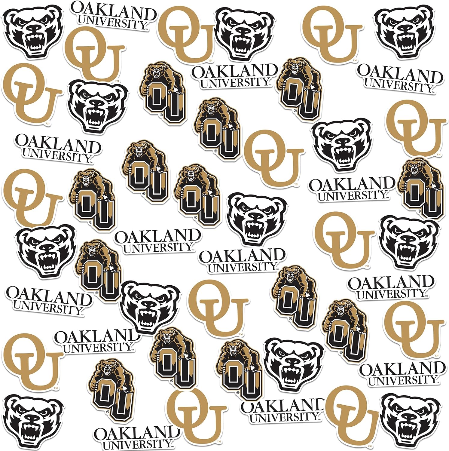 Amazon.com: Oakland University Spirit Logo 50ct Vinyl Large Deluxe ...