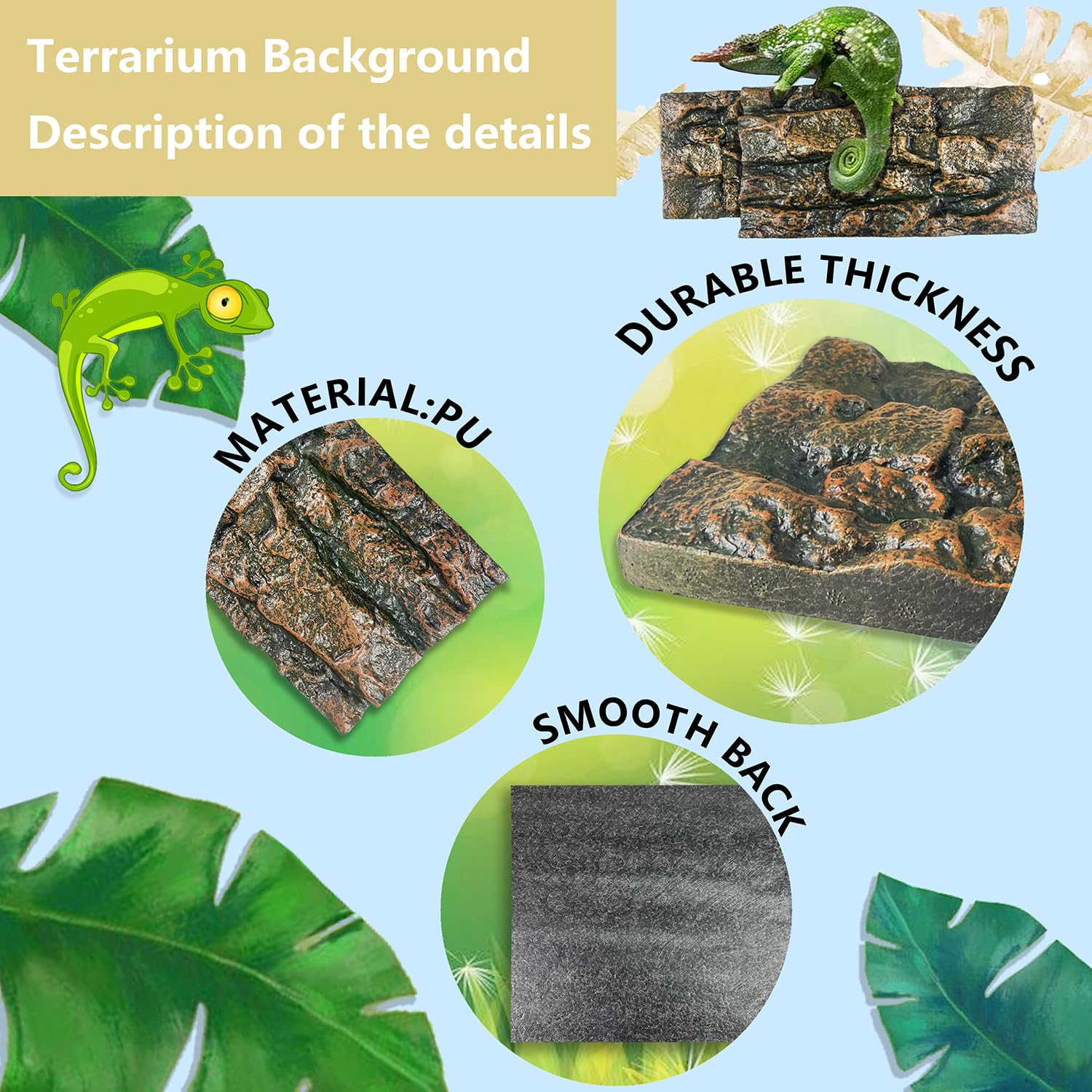 Terrarium Background Rock , 3D Tank Background Board Stereo Bearded ...