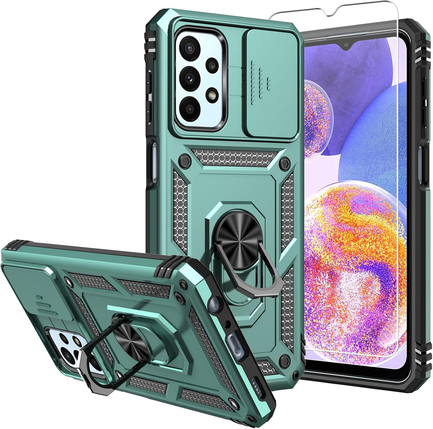 Amazon.com: SKTGSLAMY for Galaxy A23 5G Case,with Screen Protectors and ...