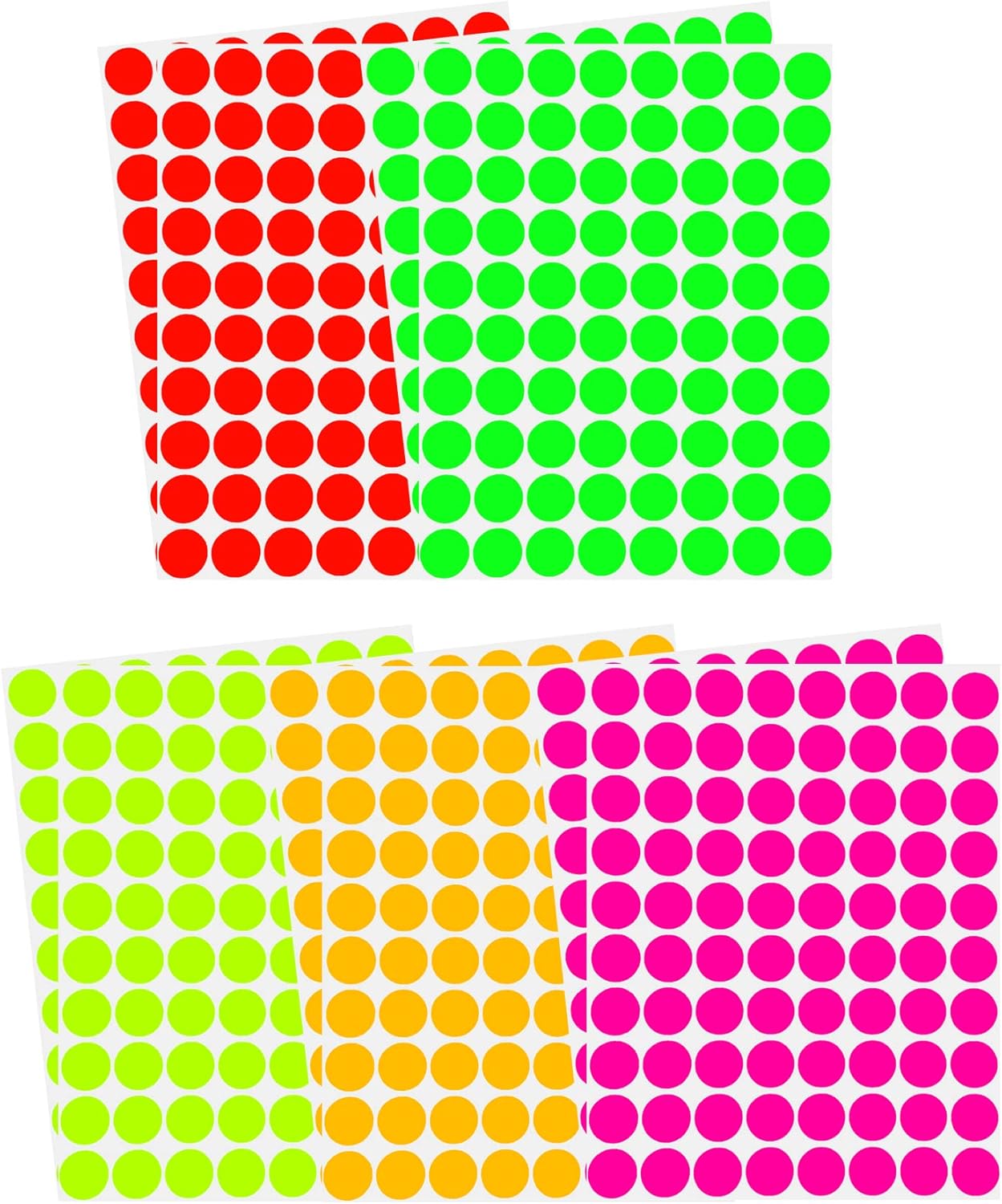 Royal Green Neon Color Coding Labels 1/2" (0.5) Inch 13Mm Round Dot ...