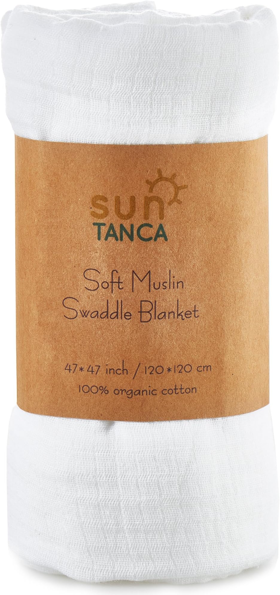 Amazon.com: White Muslin Baby Swaddle Blanket – 100% Organic Cotton ...