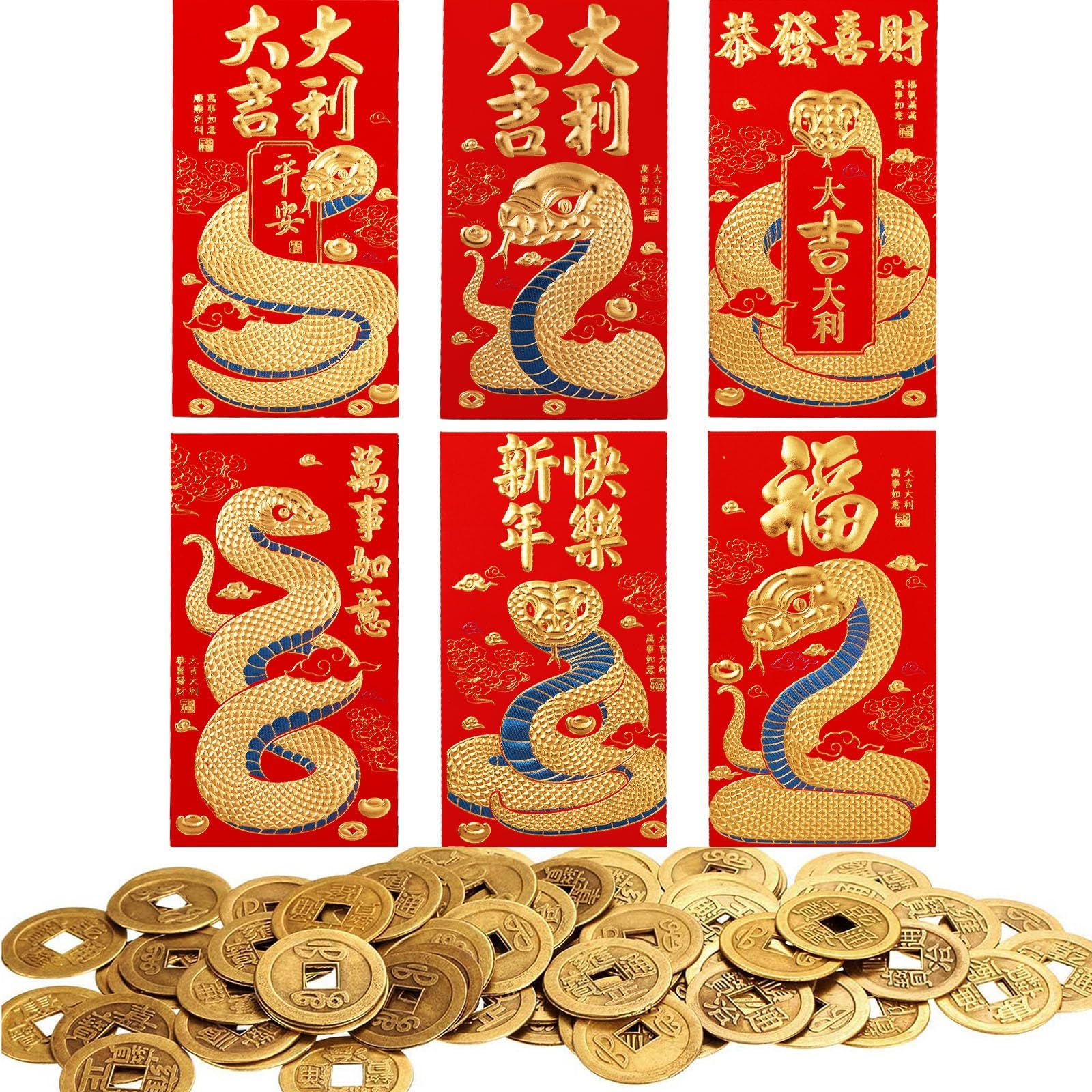 Amazon.com : ELLZK 36 Pcs Chinese Red Envelopes Lucky Money Envelopes ...