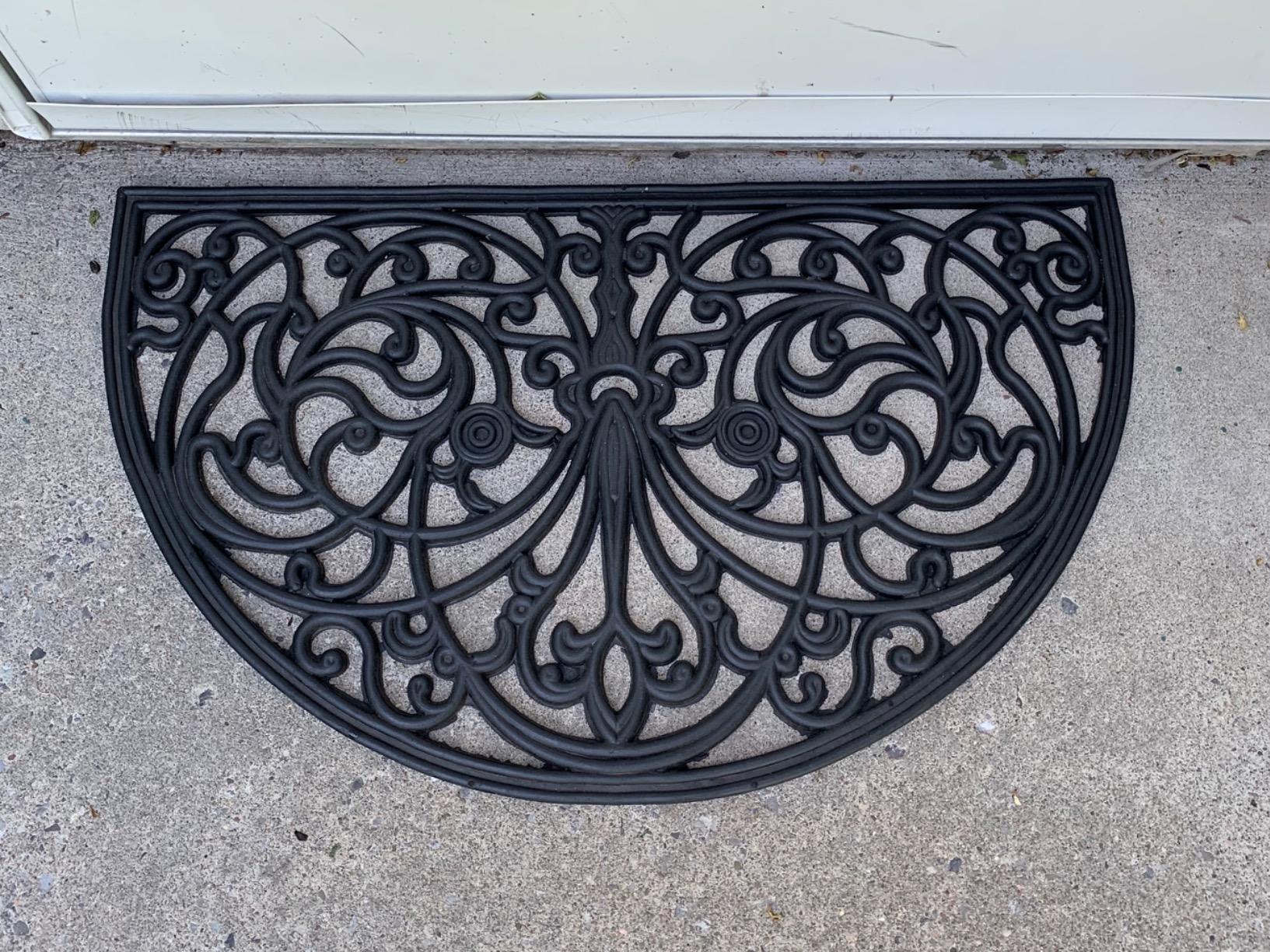 Amazon.com : Rubber Scroll Doormat Half Moon Mat, Indoor Outdoor ...