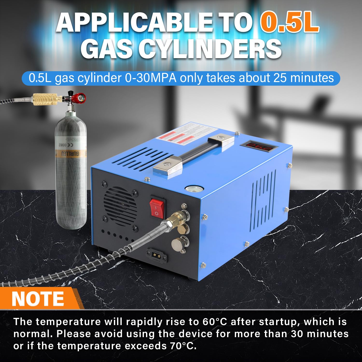 Snapklik.com : 4500Psi PCP Air Compressor, 30Mpa Water Oil-Free, 12V DC ...