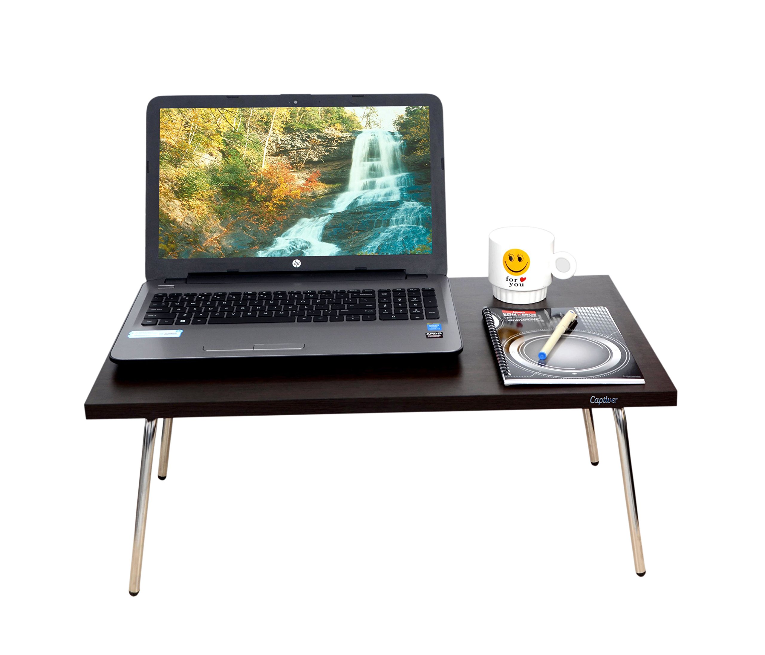 Captiver Vega Engineered Wood Bed Study Laptop Table (60X35 CM Wenge ...