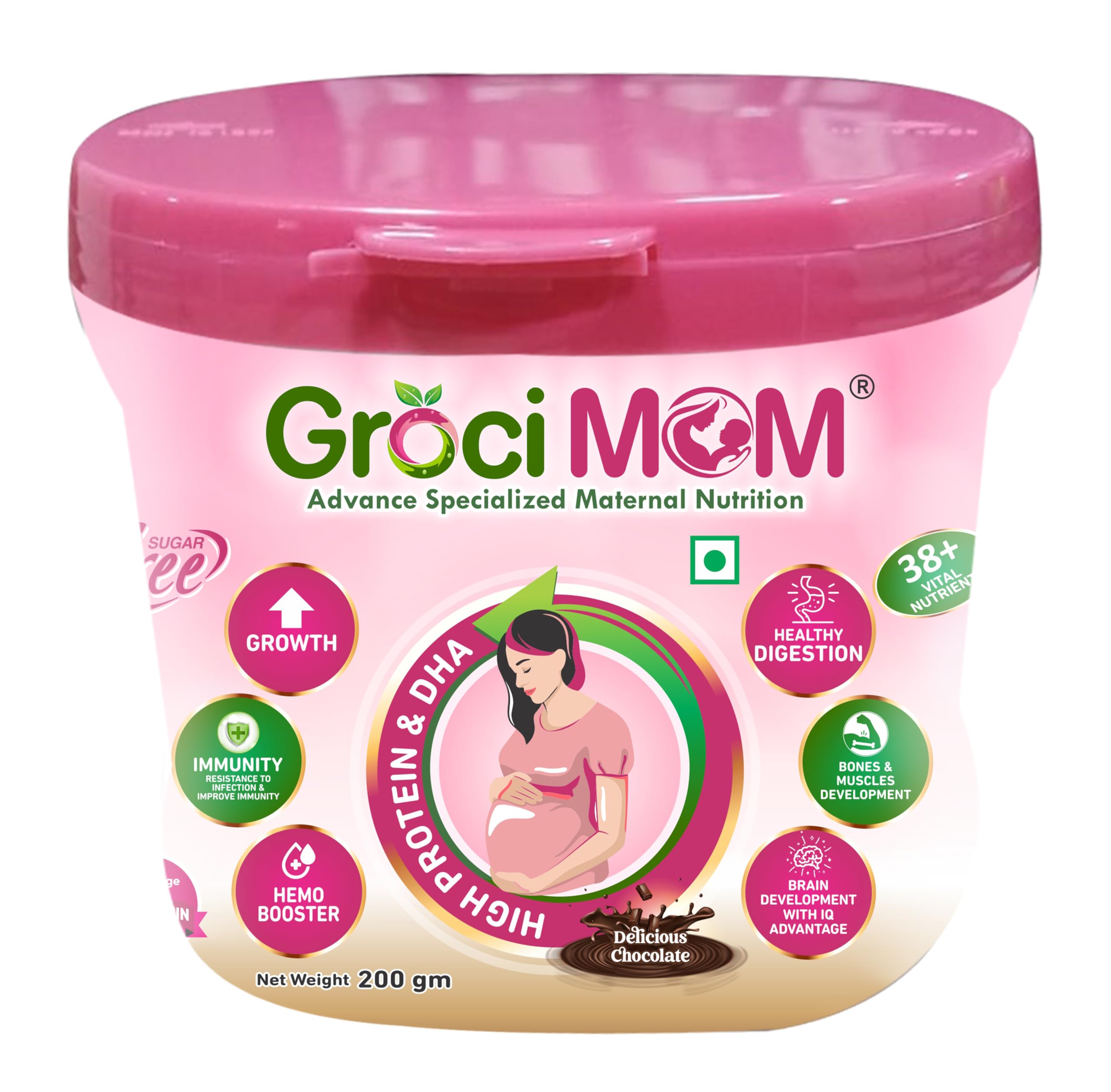 Buy Groci Mom (Chocolate) Advanced specialized Maternal Nutrition ...