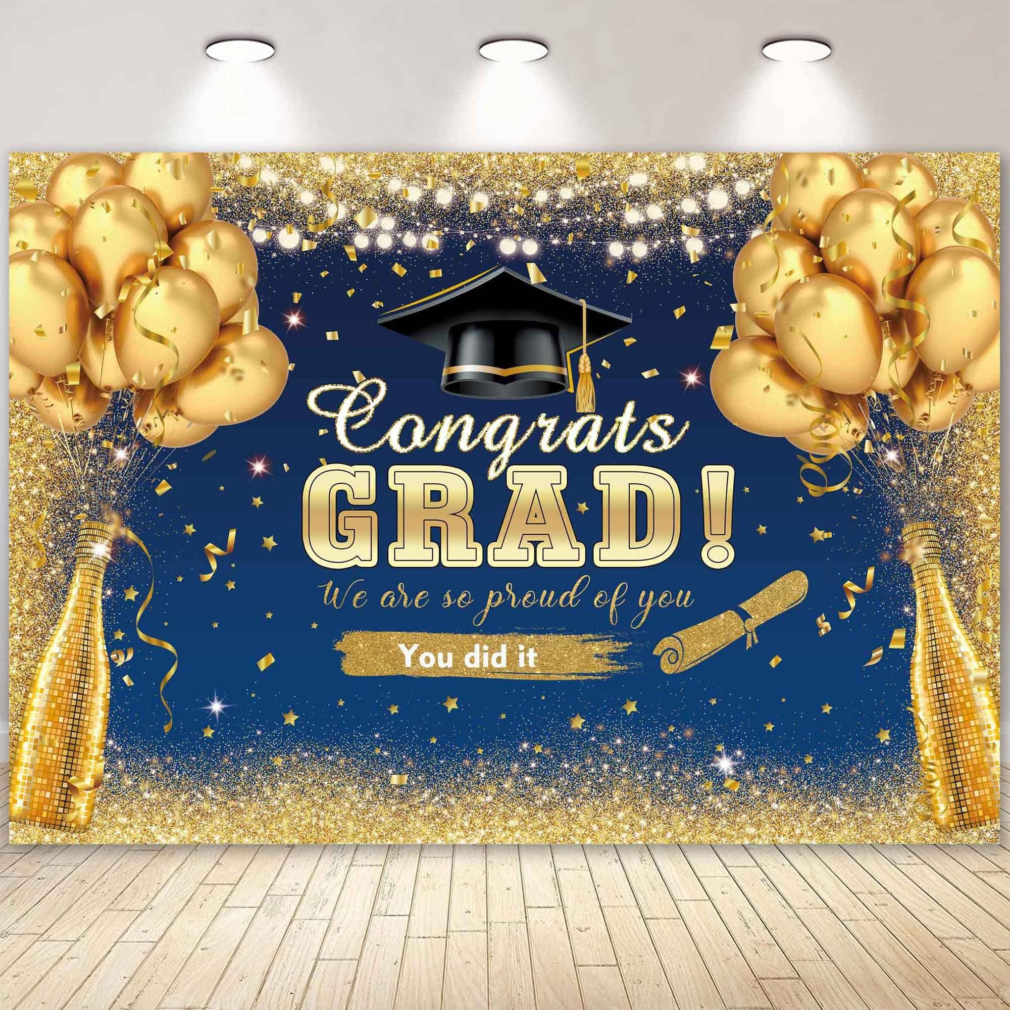 Amazon.com: Mocsicka Class of 2024 Backdrop 7x5ft Royal Blue and Gold ...
