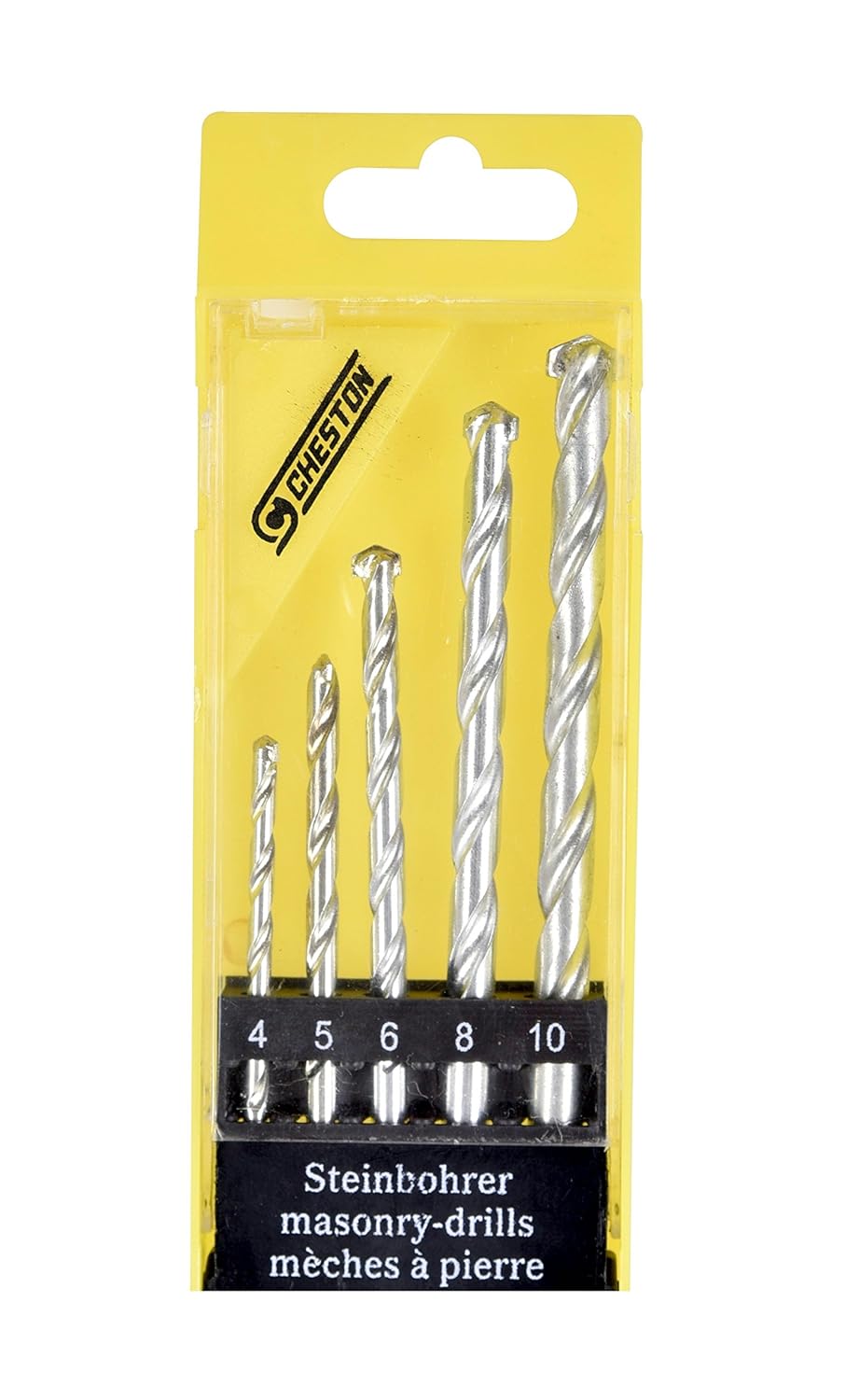 Cheston 5 Pcs Masonry Wall Drill Bit Set with Round Shank & Industrial ...