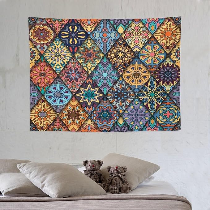Amazon.com: ZhiRain Vintage Bohemian Tapestry Wall Hanging Colorful ...