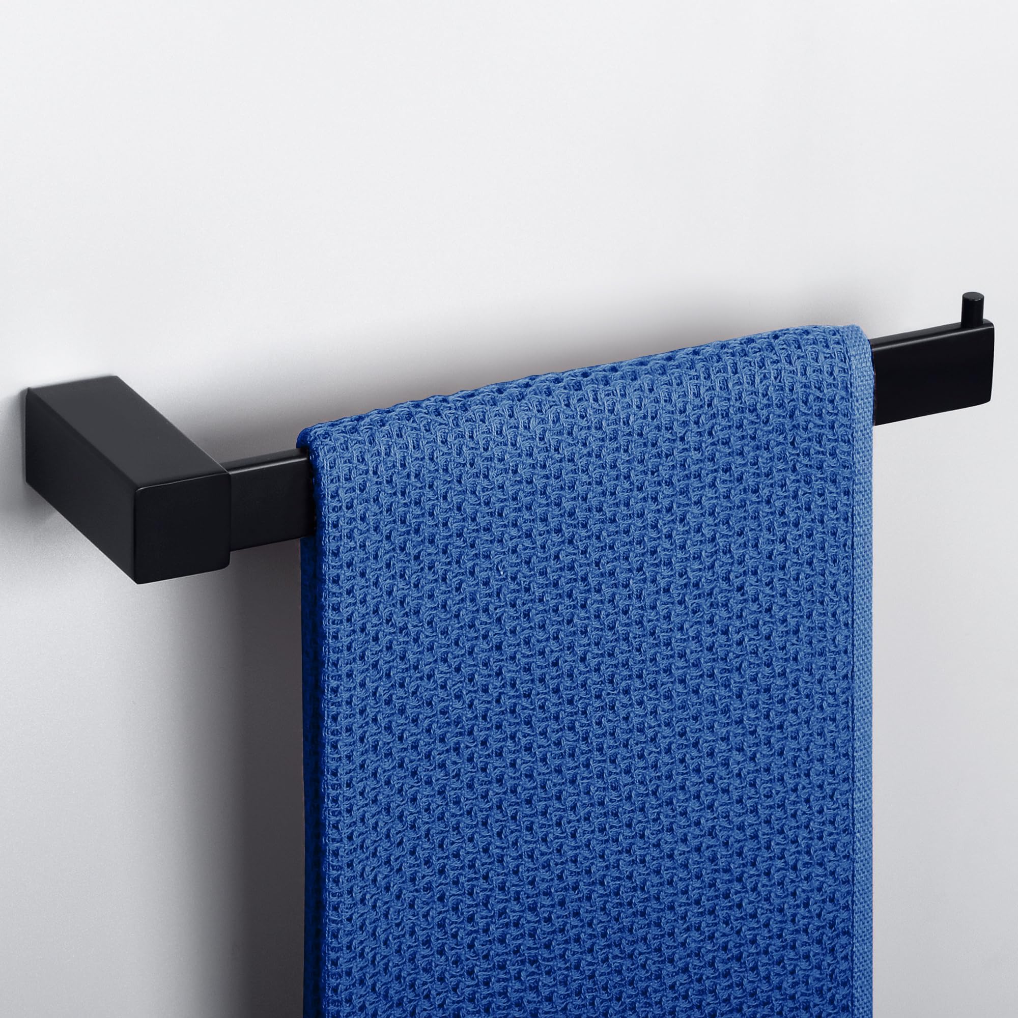 SAYAYO Black Towel Holder Hand Towel Rail Wall Mounted Towel Ring for ...