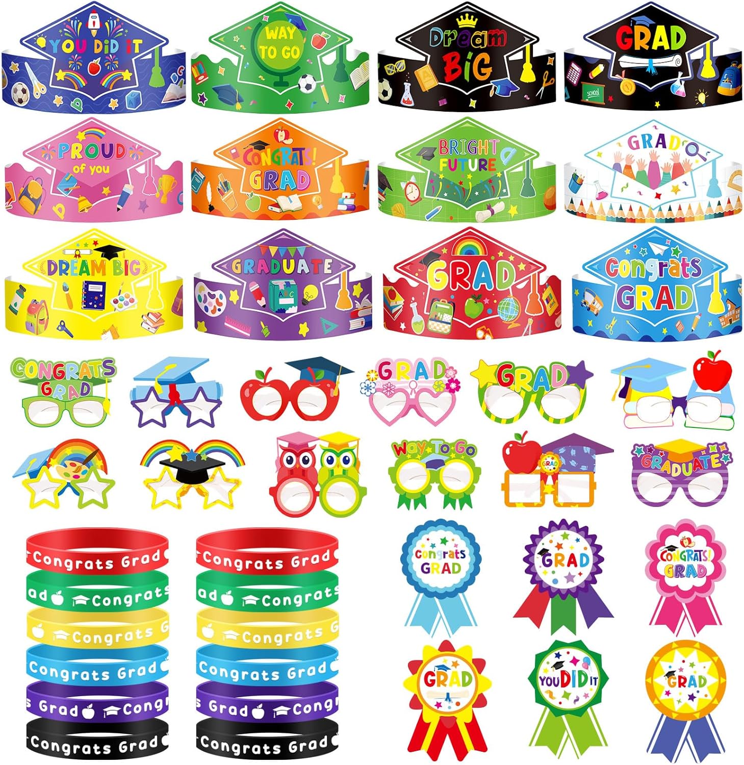 Amazon.com: Skyygemm 96 Pcs Kindergarten Graduation Party Decoration ...