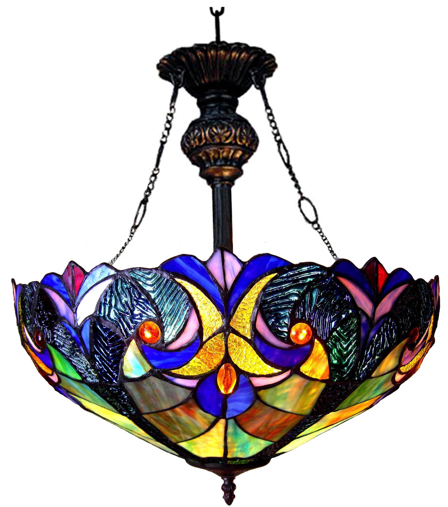 Chloe Lighting CH18780T-UPD2 Tiffany-Style 2-Light Inverted Ceiling ...
