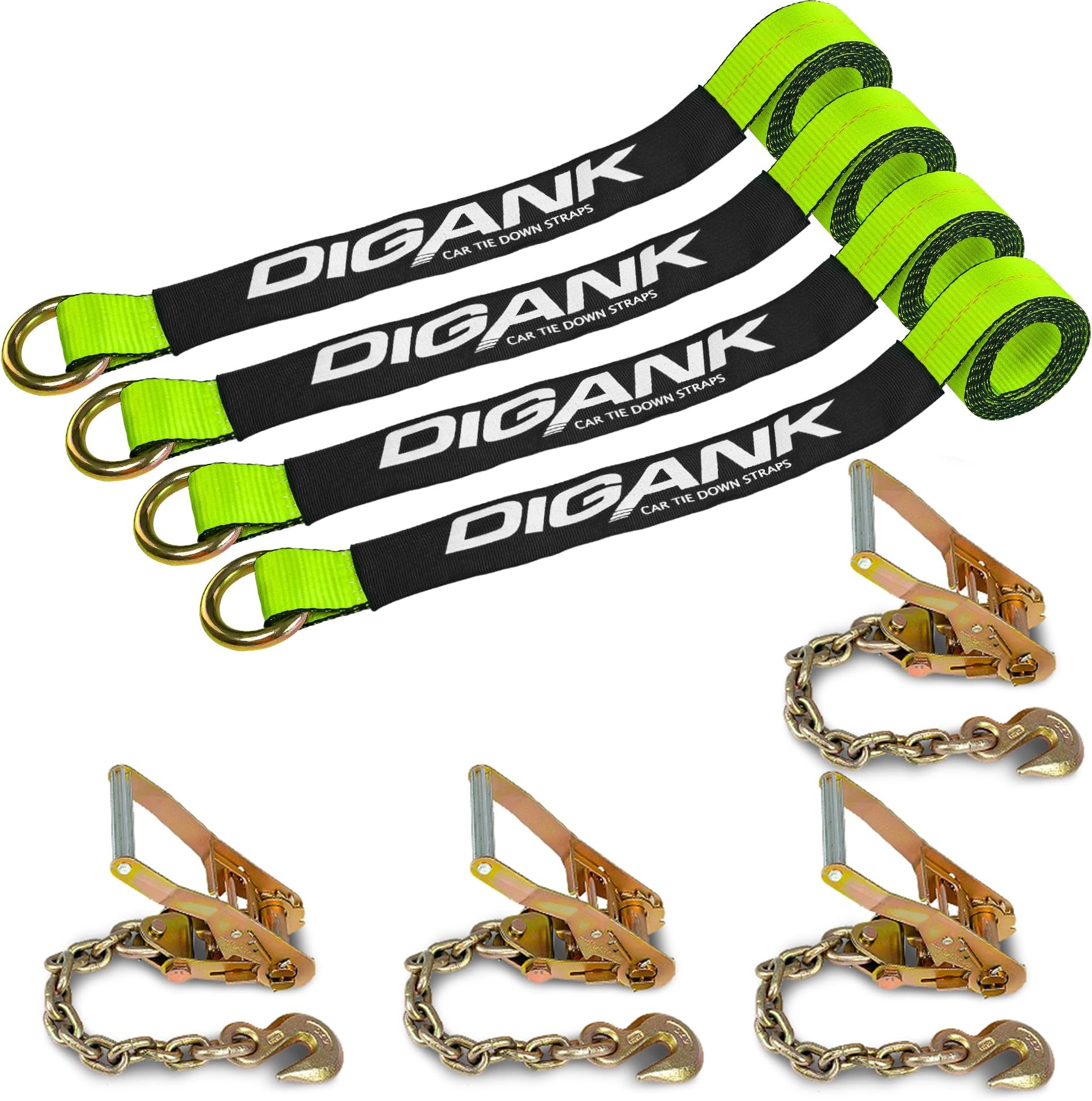 Amazon.com: KJE 4 Pack Reflective Car Tie Down Straps for Trailers ...