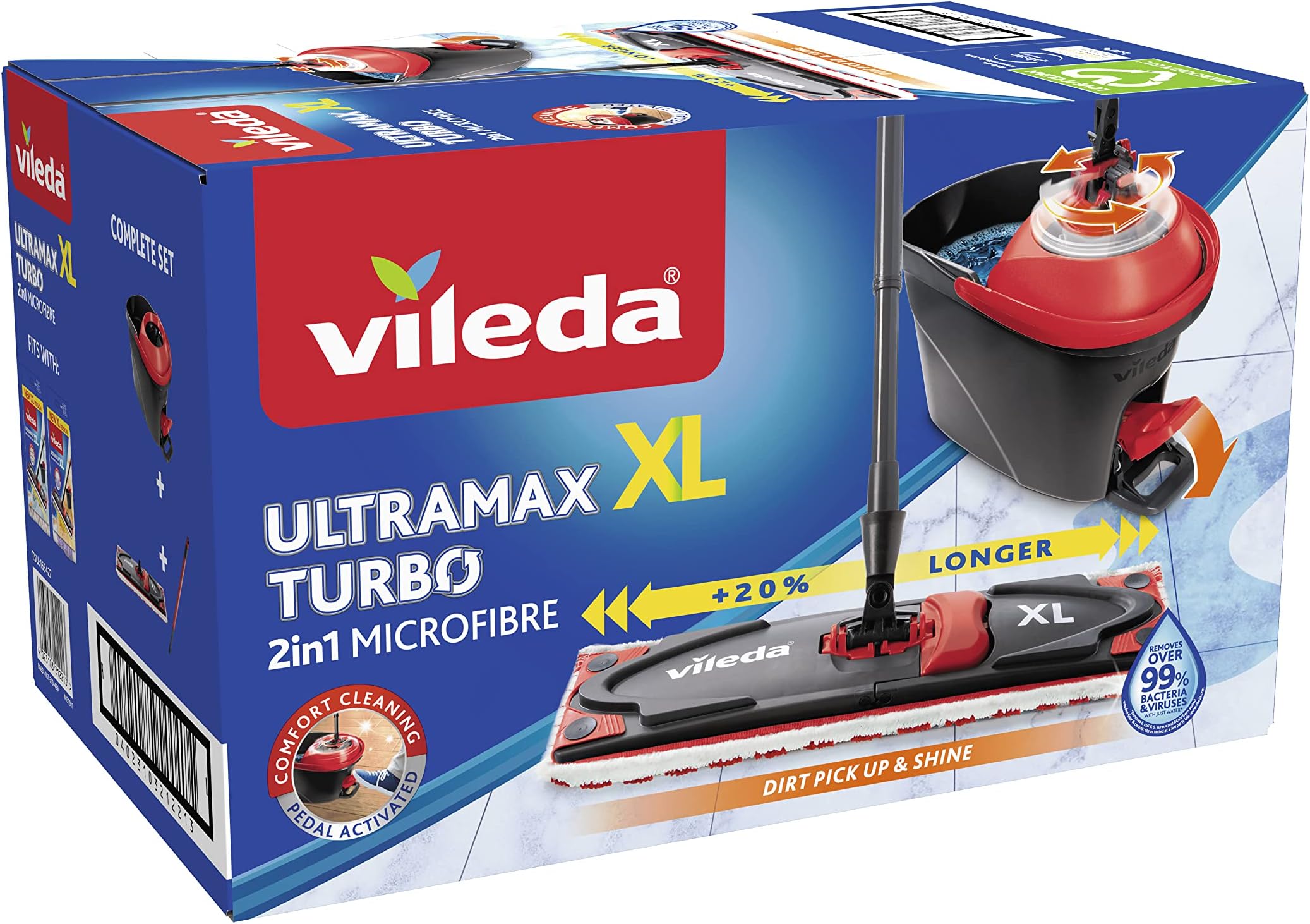 Vileda UltraMat Komplett Set 3D-Microfaserbezug und Eimer mit ...