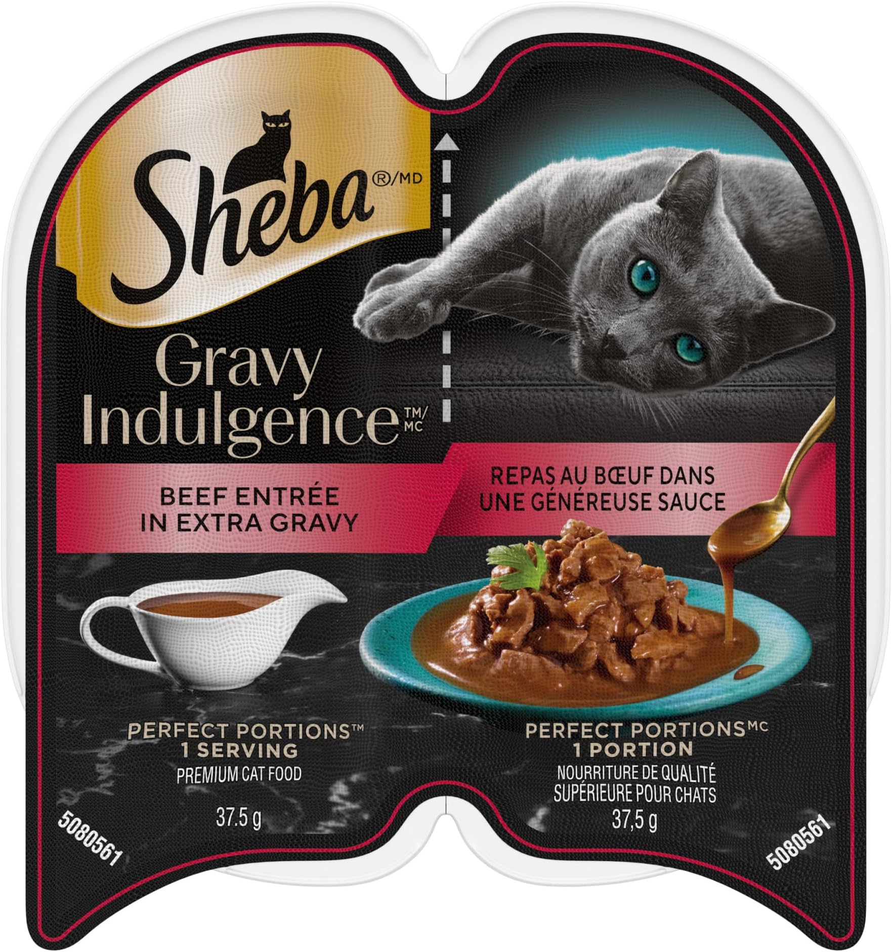Sheba Gravy Indulgence Perfect Portions Adult Wet Cat Food Beef Entrée ...