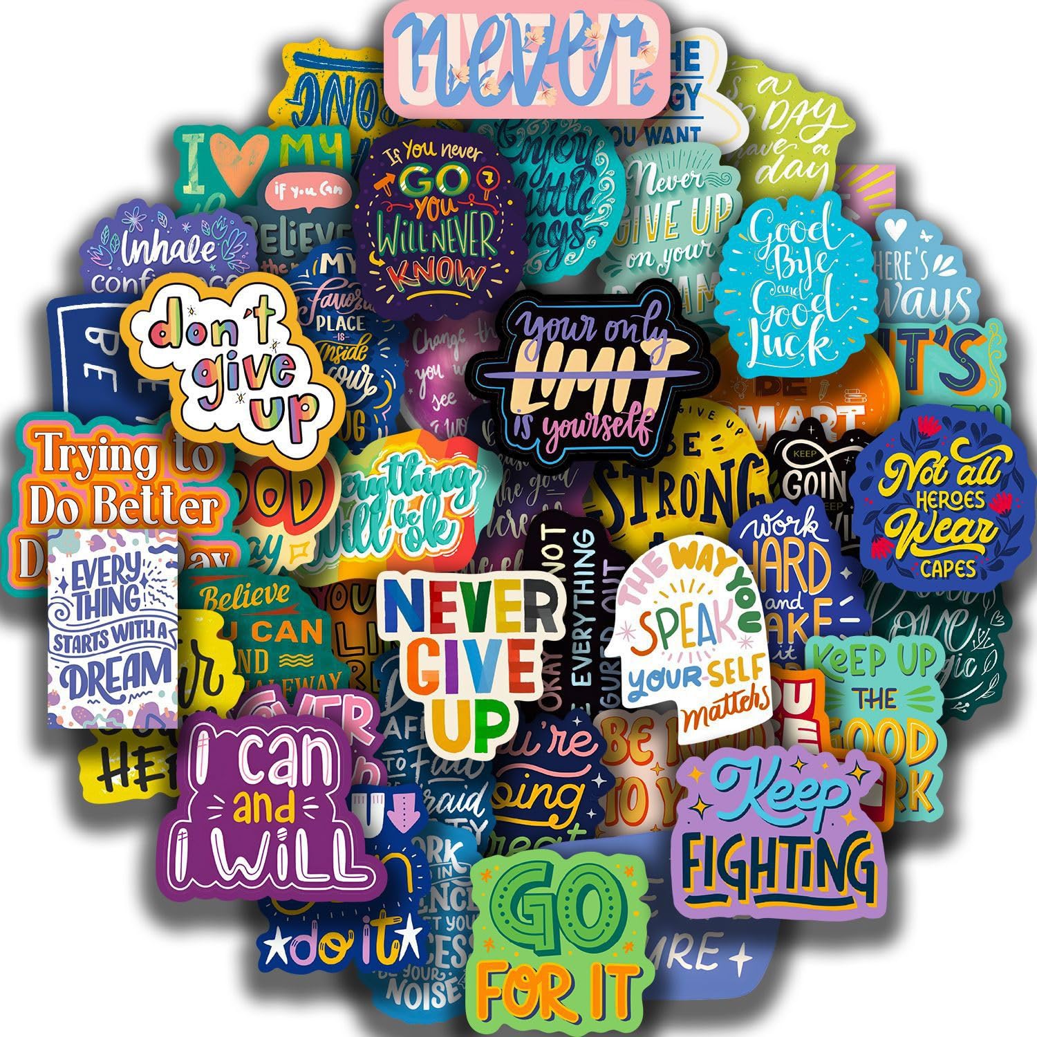 100Pcs Motivational Words Stickers Inspirational Quote Stickers ...