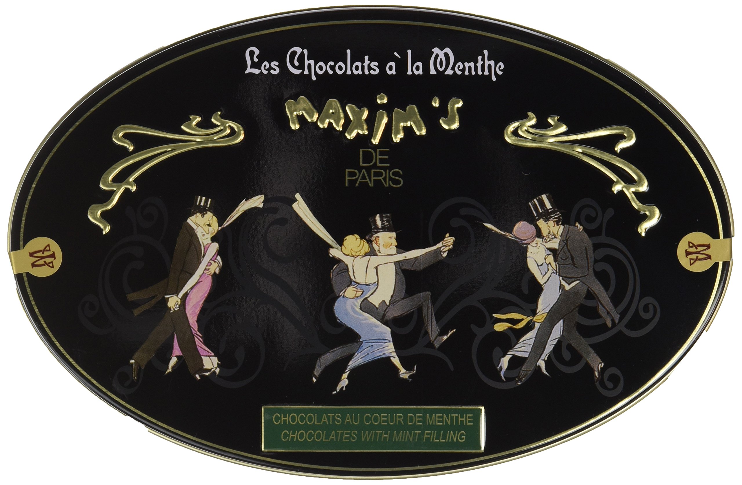 Buy Maxim's de Paris Mint and Chocolate Candies in Black Oval Tin 175 g ...