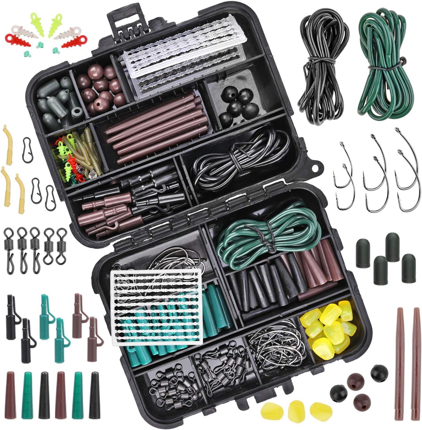 282Pcs Carp Fishing Tackle in Box, Fishing Accessories Kit Include ...