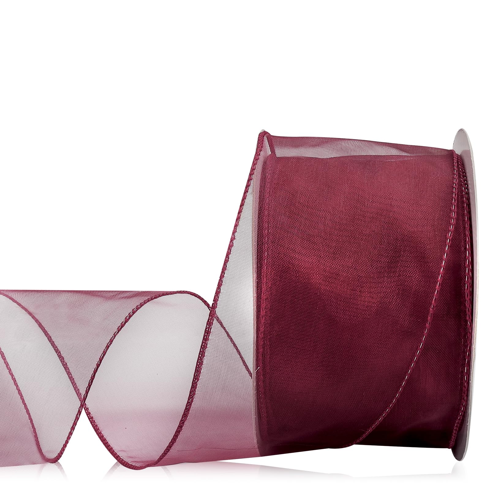 Amazon.com: Blinket Wine Red Organza Sheer Ribbon for Gifts Wrapping ...