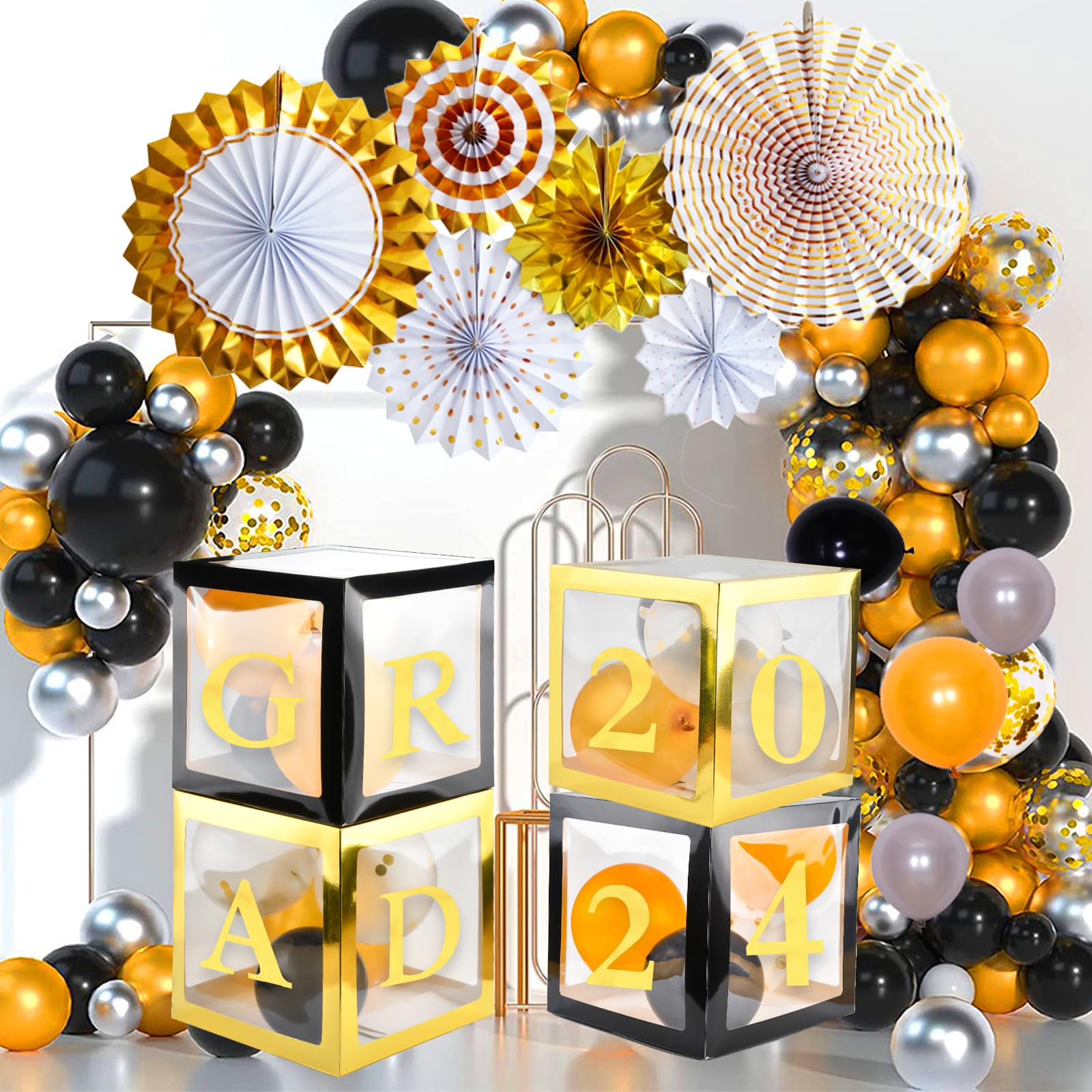 Abitoncc Grad Balloon Boxes 2024 Graduation Balloon Boxes With Gold ...