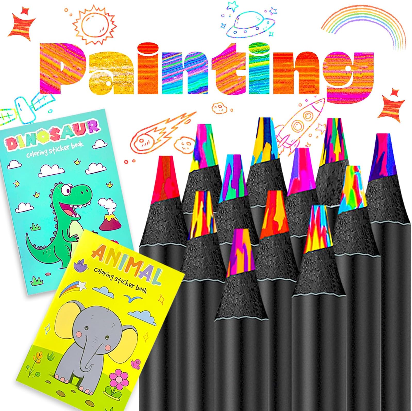 Amazon.com: Doccuk Rainbow Colored Pencils 12/24 Count – Jumbo ...