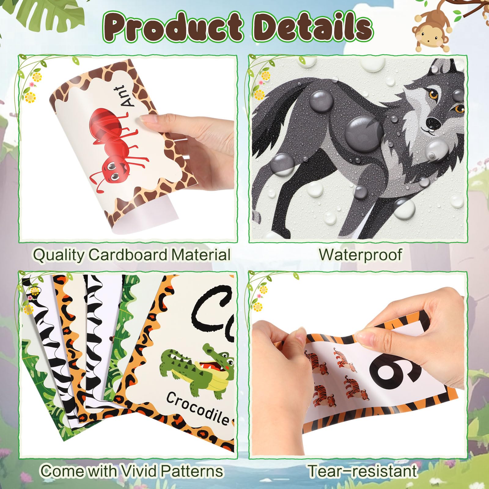 Snapklik.com : 57 Pcs Alphabet Number For Classroom Wall Safari Animals ...