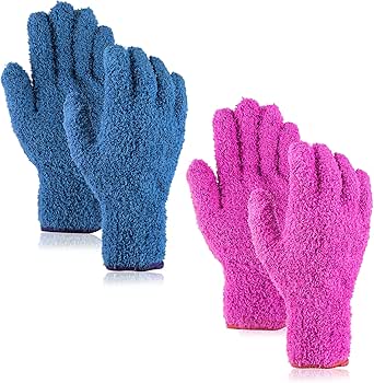 Amazon.com: Sibba Microfiber Dusting Cleaning Gloves 4x Dusting Mittens ...
