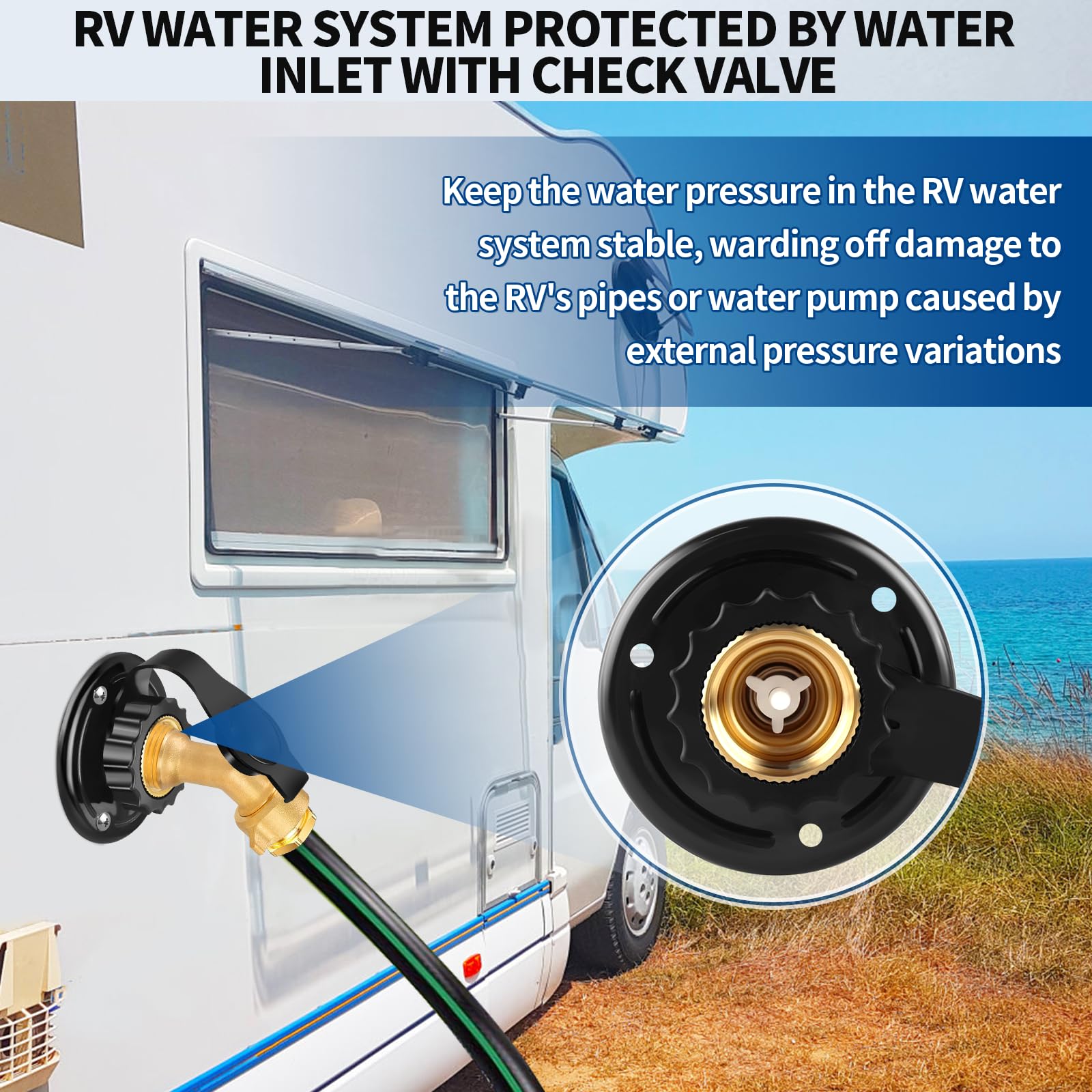 Snapklik.com : RV City Water Fill Inlet Flange Check Valve Water Hookup ...