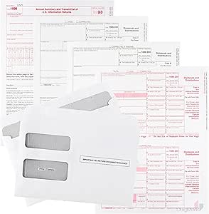 Amazon.com : 1099-DIV Income Tax Forms 2023 set and 1096 - Kit for 10 Vendors 4-Part, Complete ...