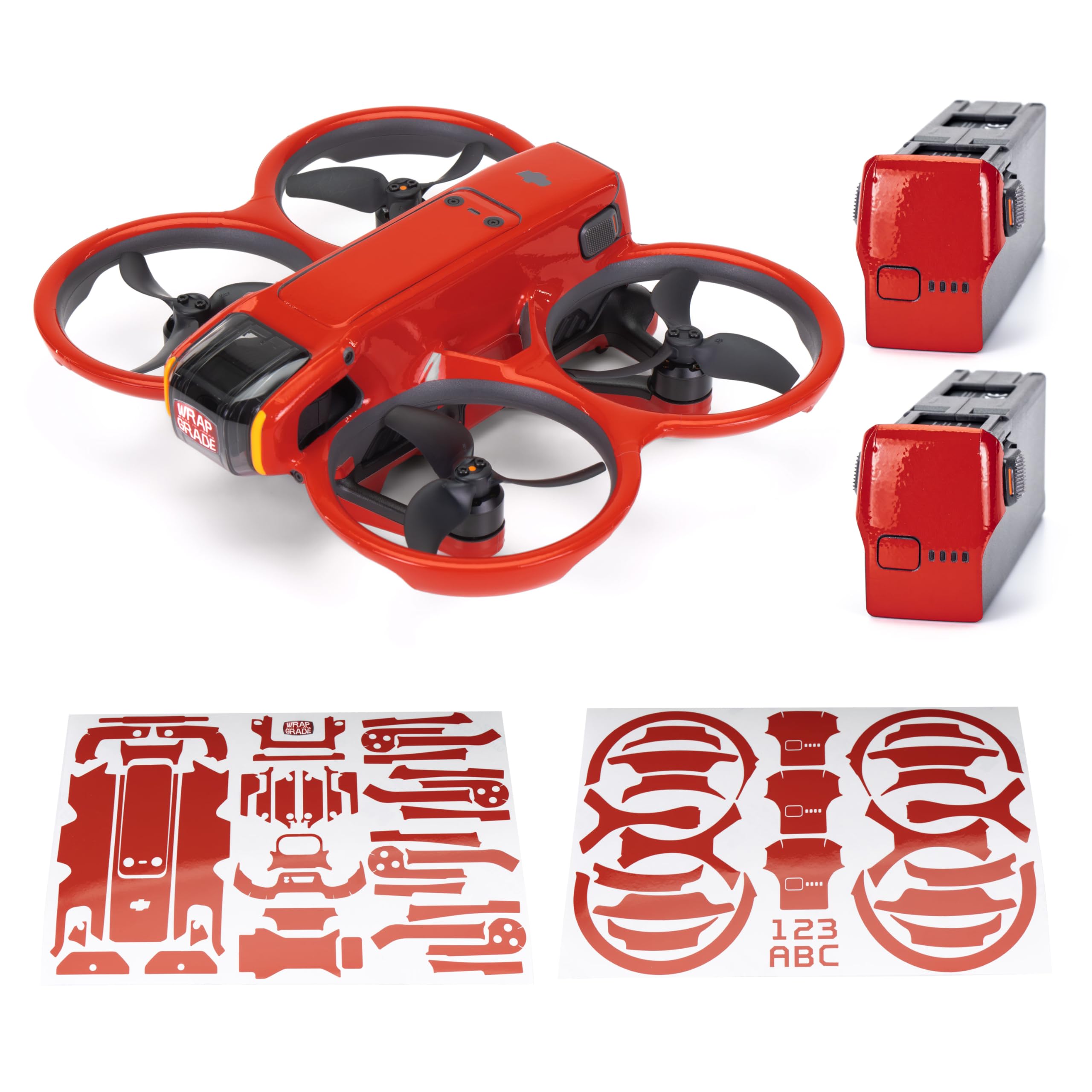 Drone Skins WRAPGRADE DJI Avata 2 Skin Stickers - Super Red Full Wrap ...