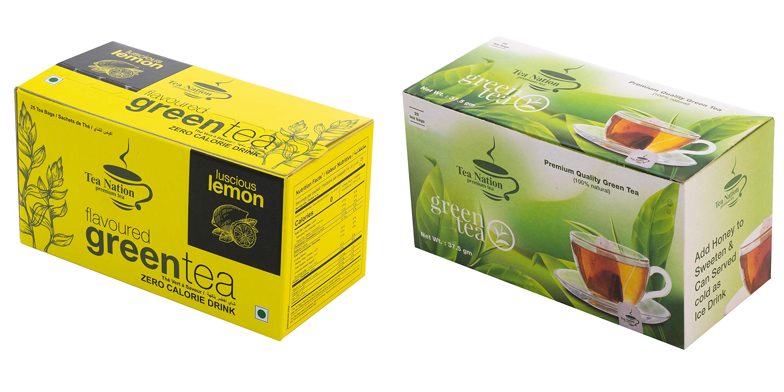 Tea Nation Natural Luscious Flavoured Combo Lemon Tea And Green ...