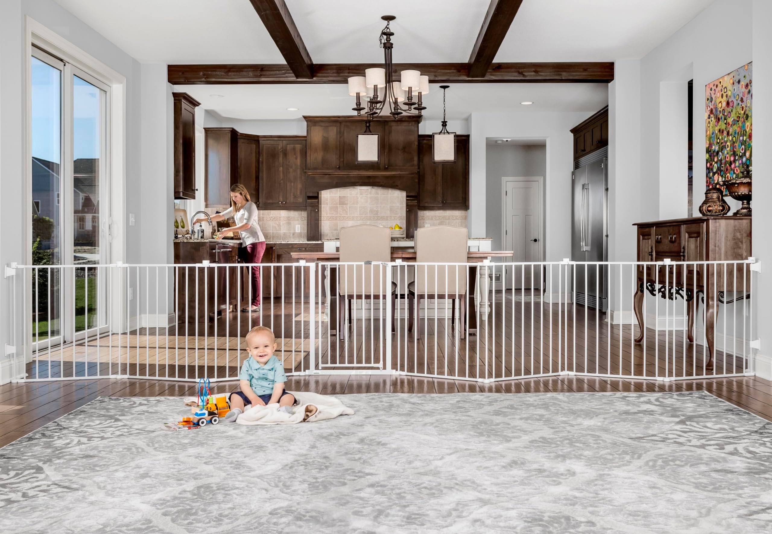 Regalo 192-Inch Super Wide Adjustable Baby Gate and Play Yard, 4-In-1 ...