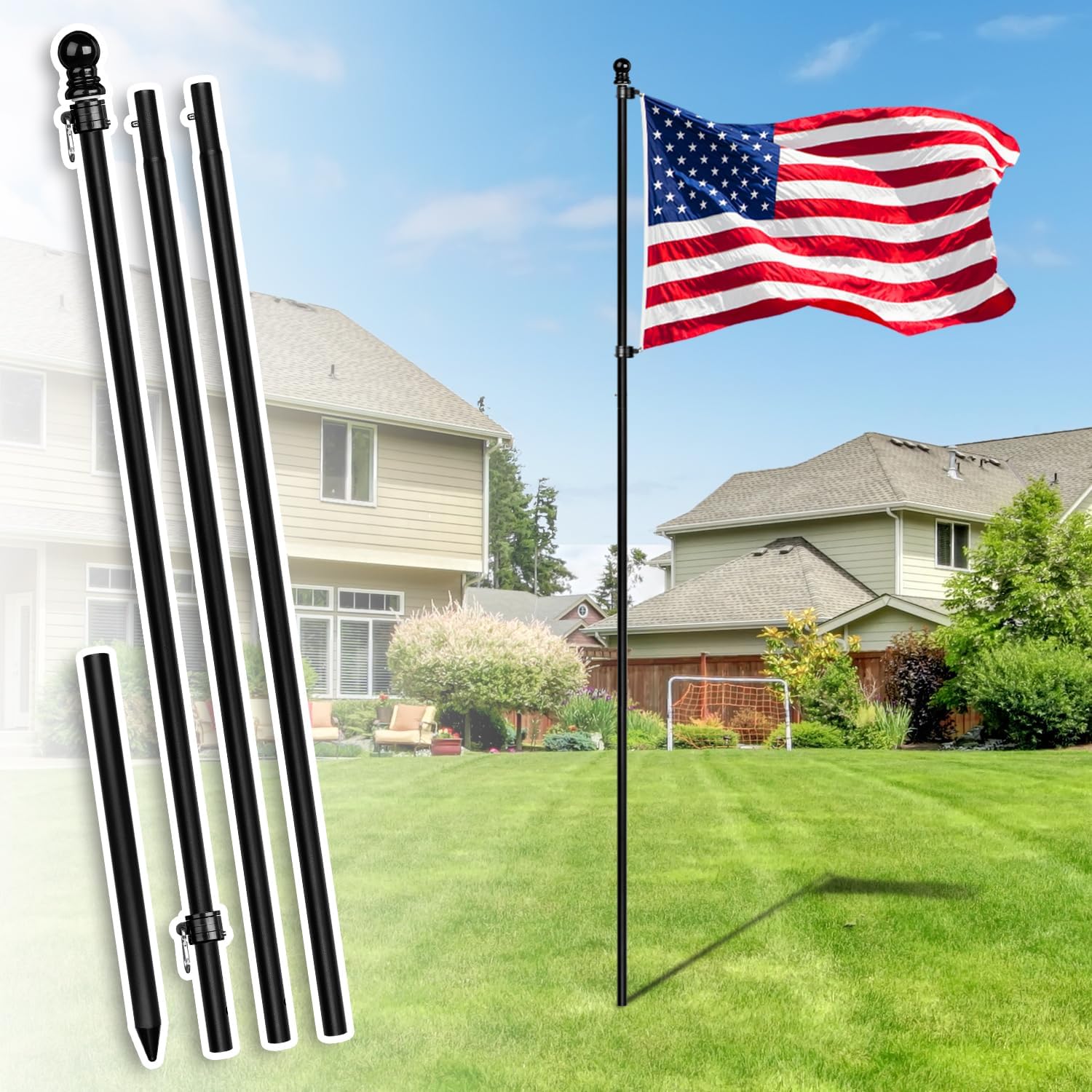 Amazon.com: In the Breeze 3635 — 10-Foot Heavy Duty Telescoping Pole ...
