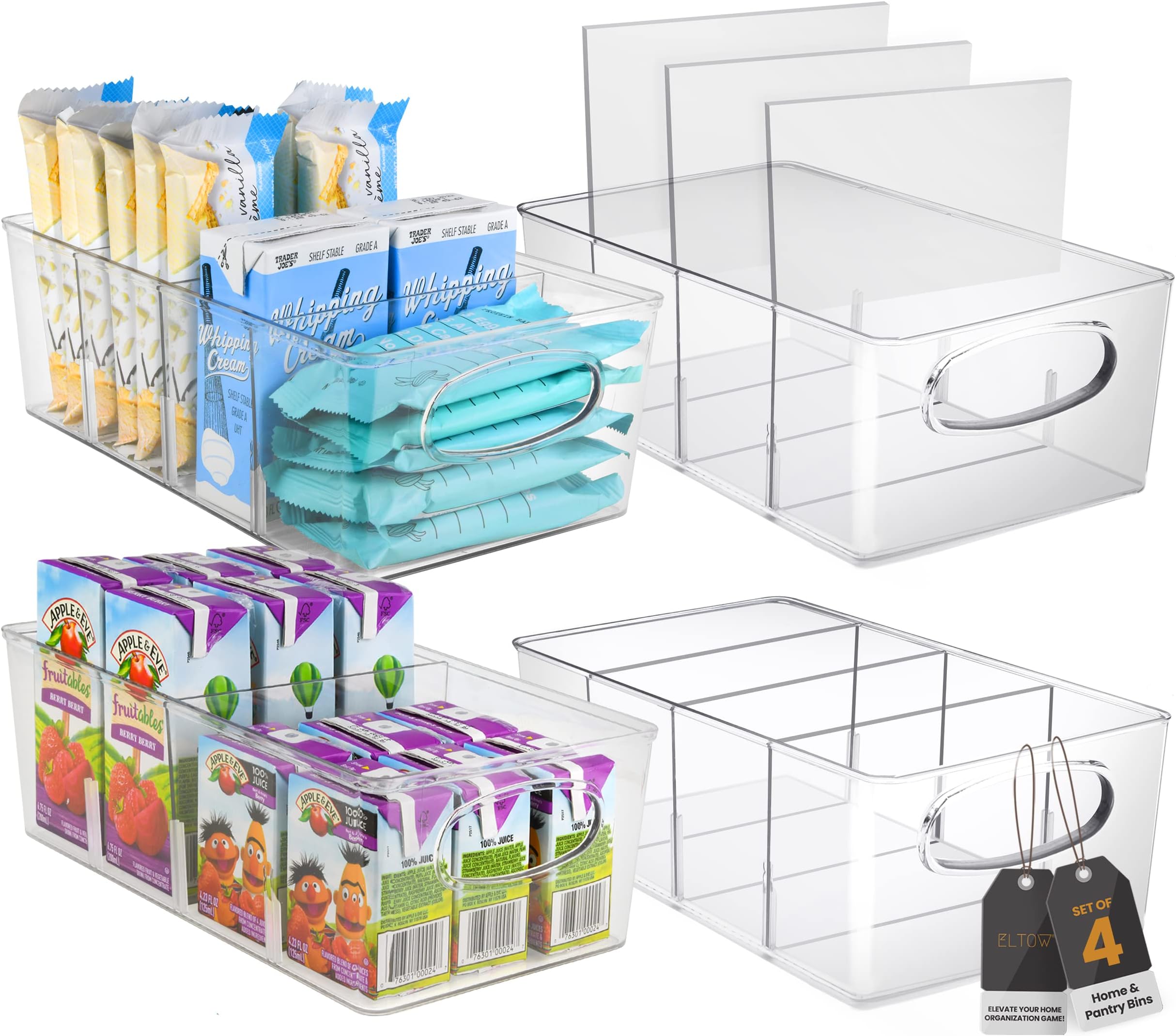 Amazon.com: wilfox Pantry Organizer, 7 Pack Clear Organizer Bins with ...