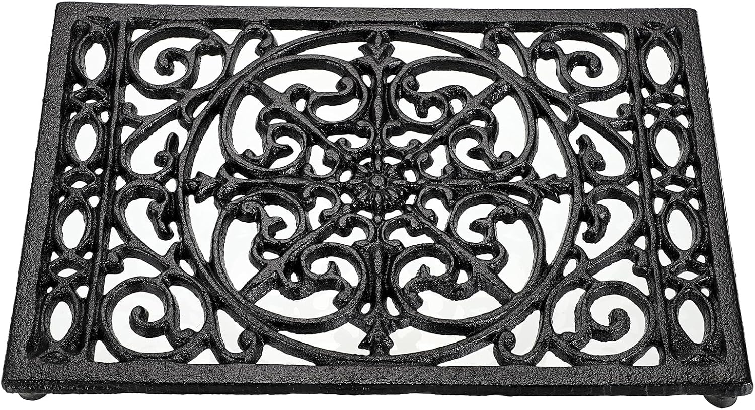 SUMTree Heavy Duty Retangle Cast Iron Trivets, Decorative Trivet Mat ...