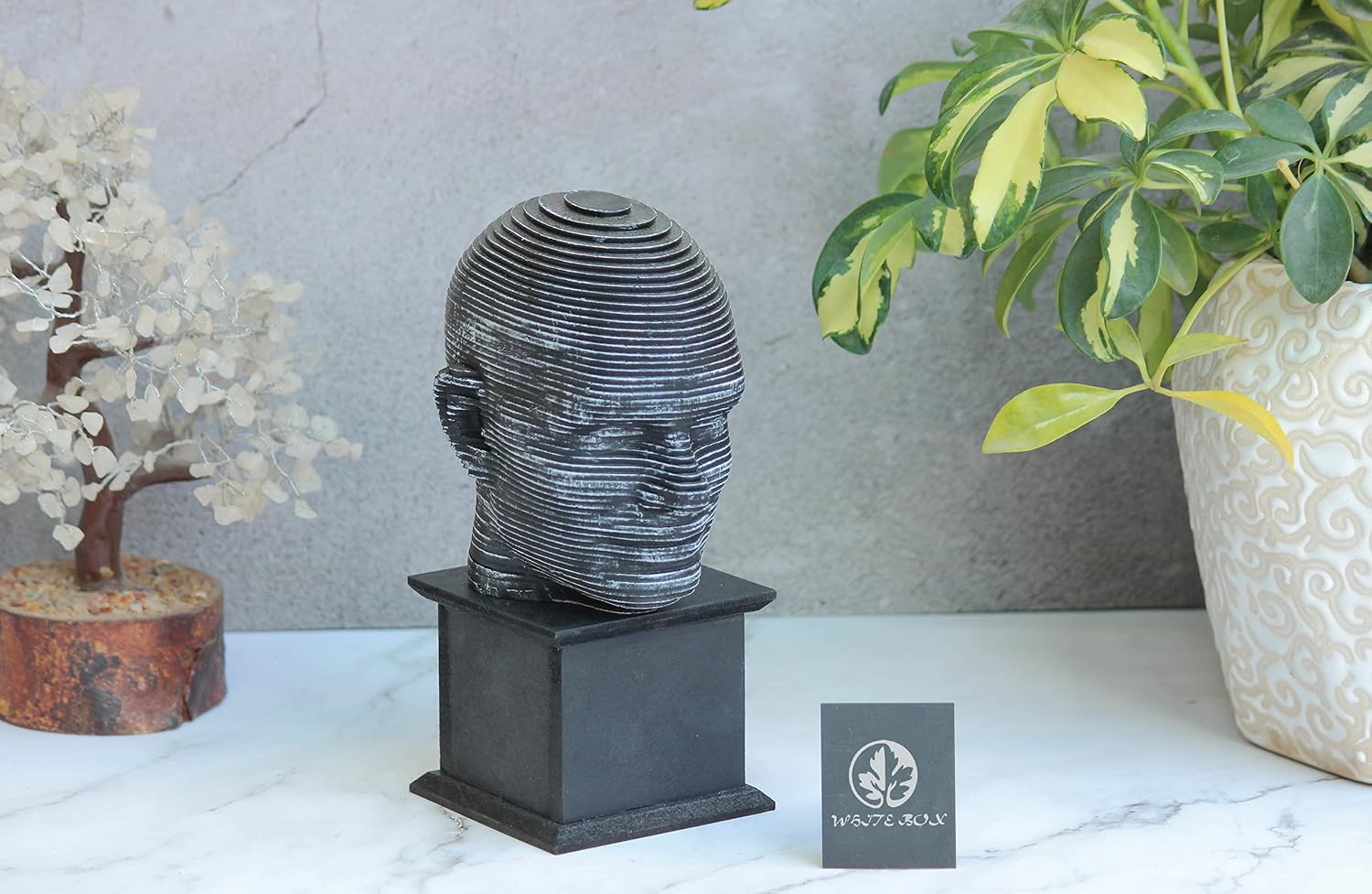 Buy Anticia Handicrafts White Box Resin Human Face Showpiece Abstract ...