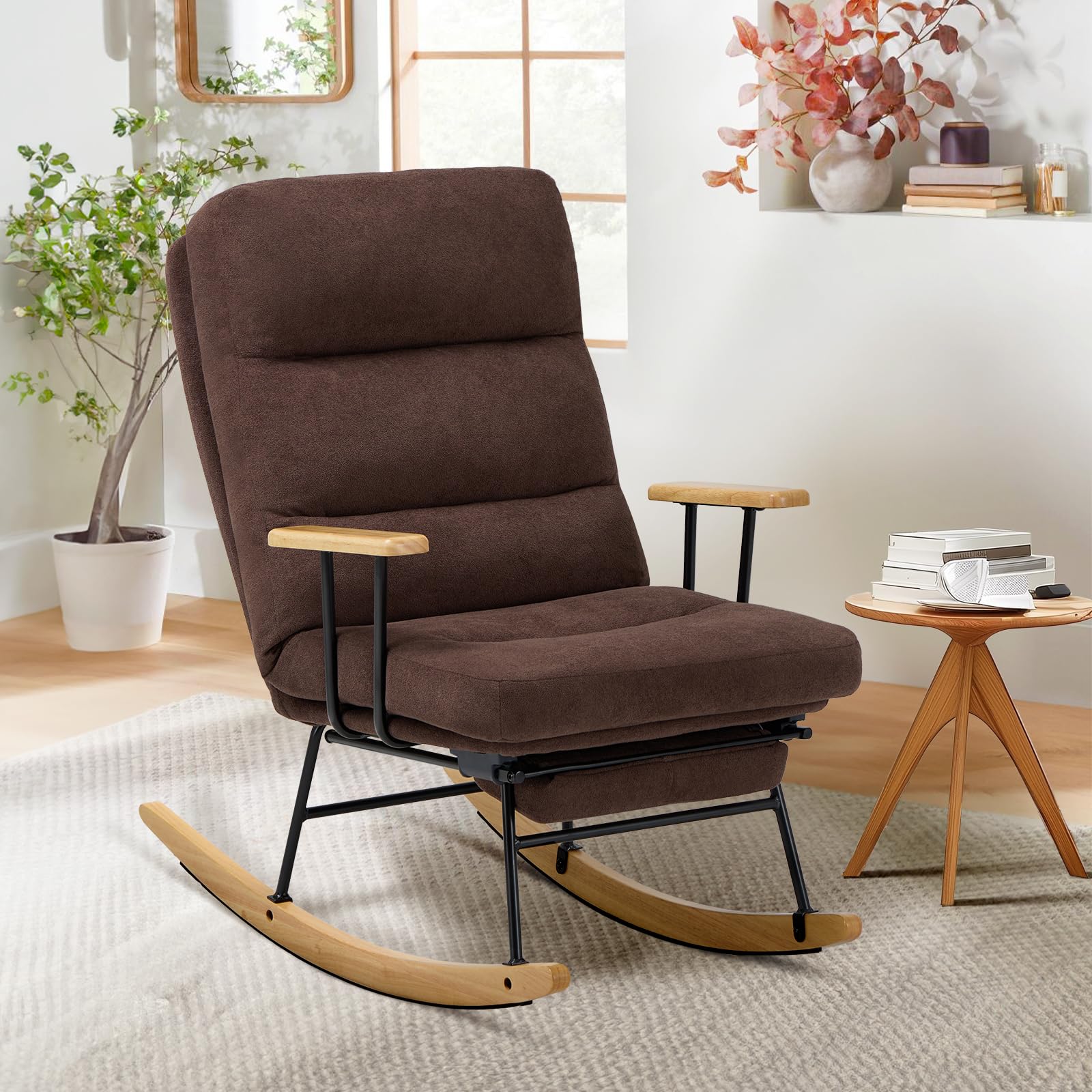 Amazon.com: Rocking Chair with Footrest-Glider Rocking Chair with ...