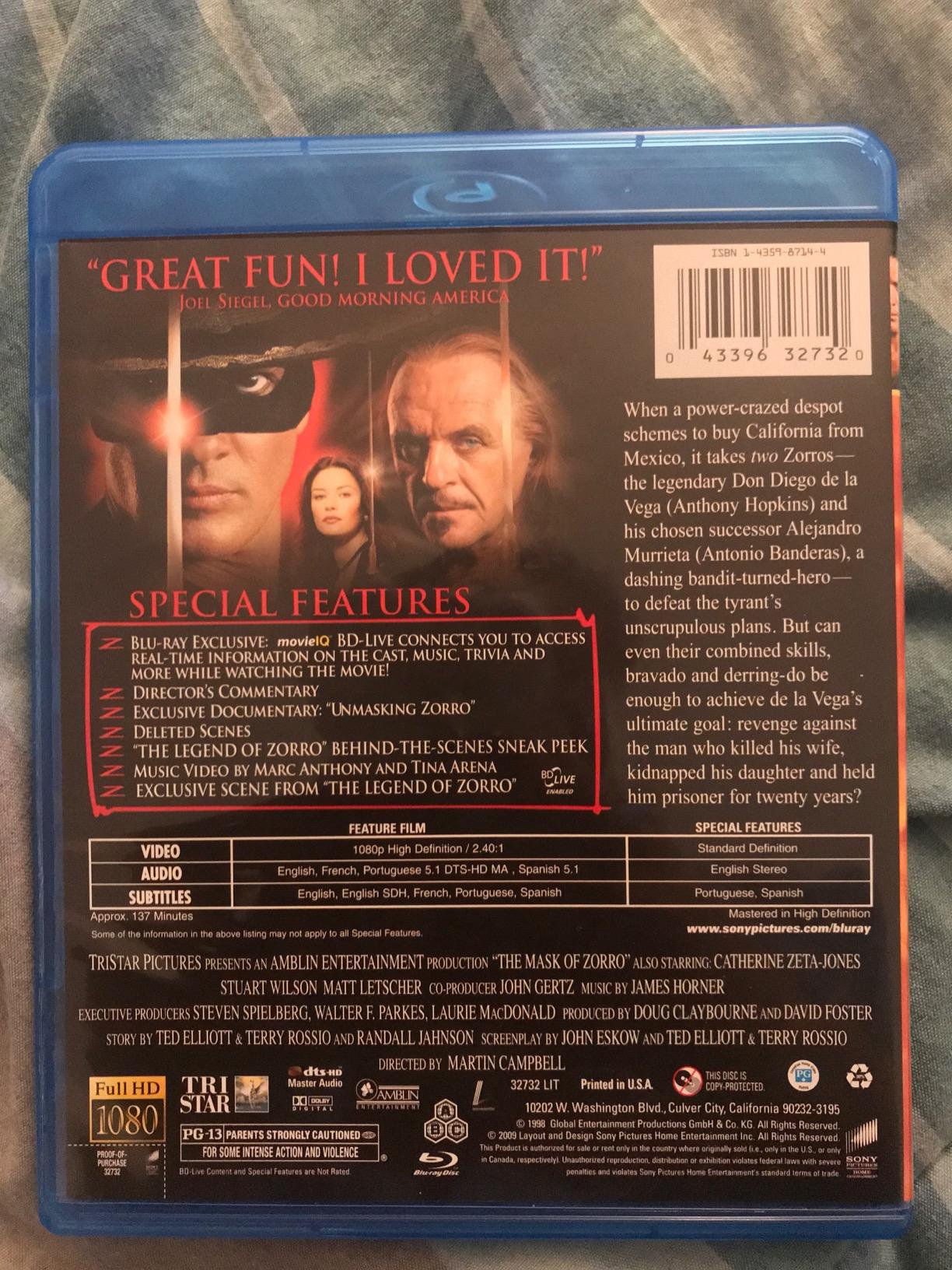 Amazon.com: The Mask of Zorro (25th Anniversary SteelBook) [4K UHD ...