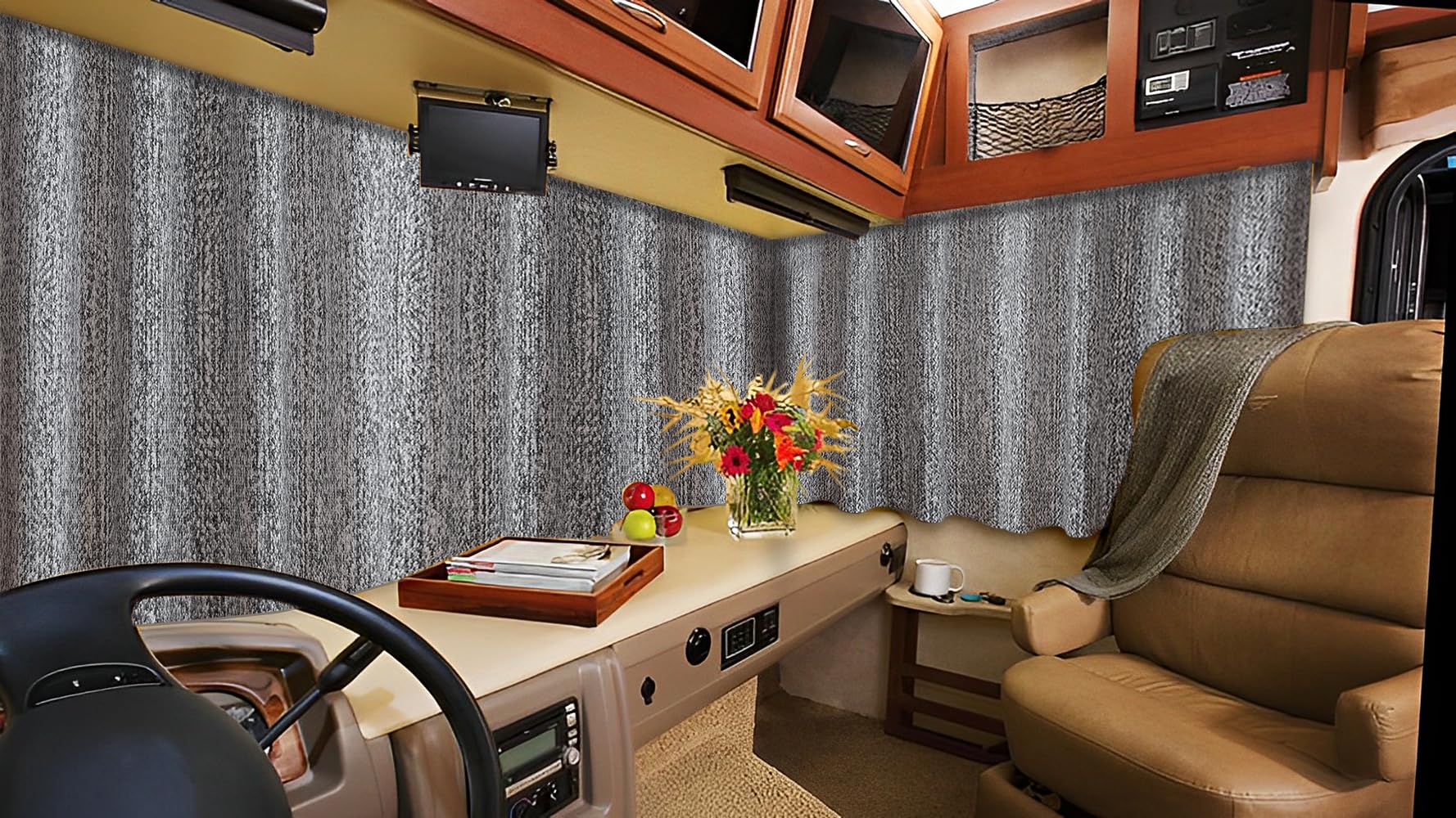 Amazon.com: 2-Panel RV Curtain Set for Class A Motorhomes - 120" x 40 ...