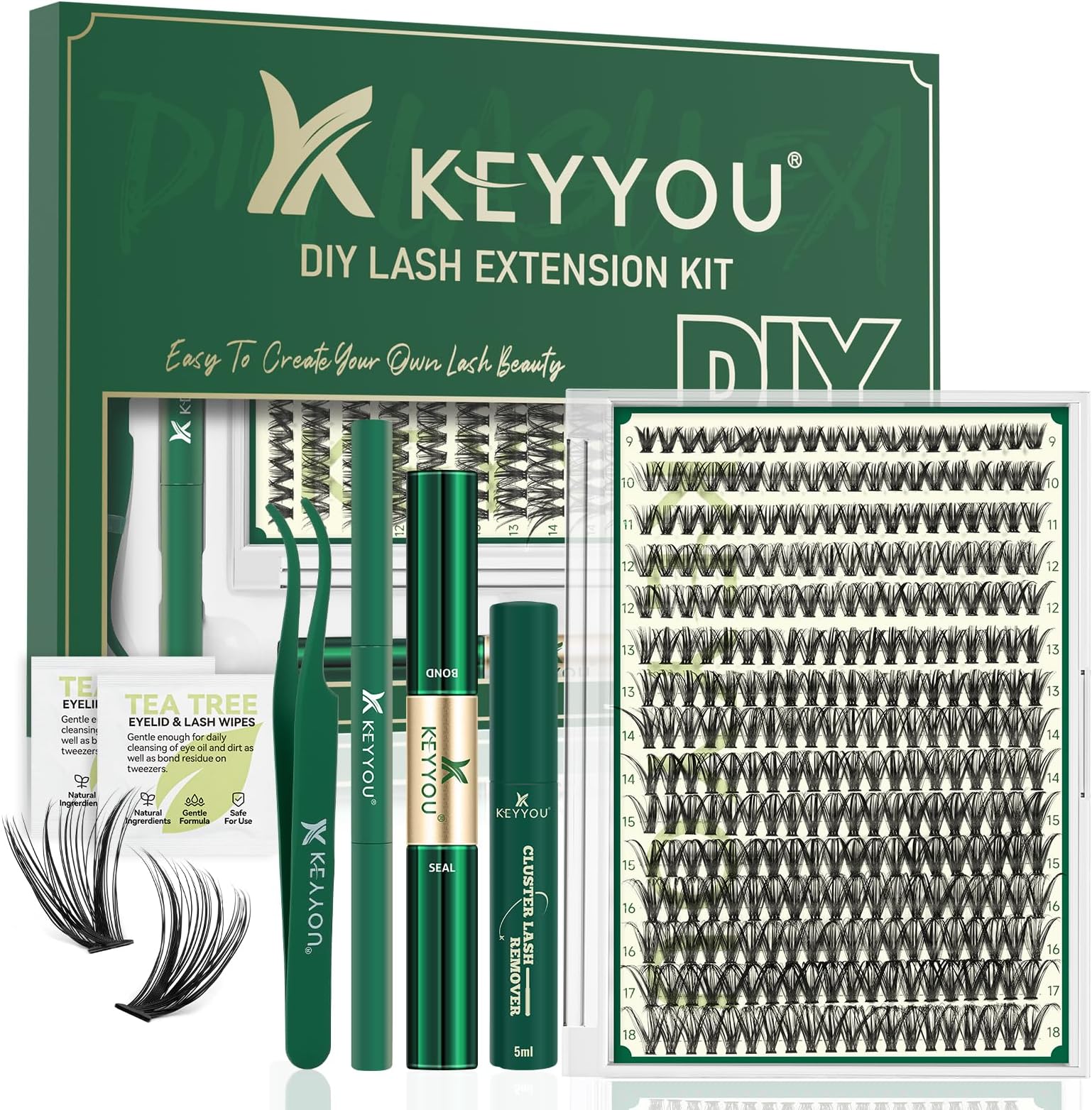 Amazon.com: DIY Lash Extension Kit KEYYOU 144pcs Lash Clusters Eyelash ...