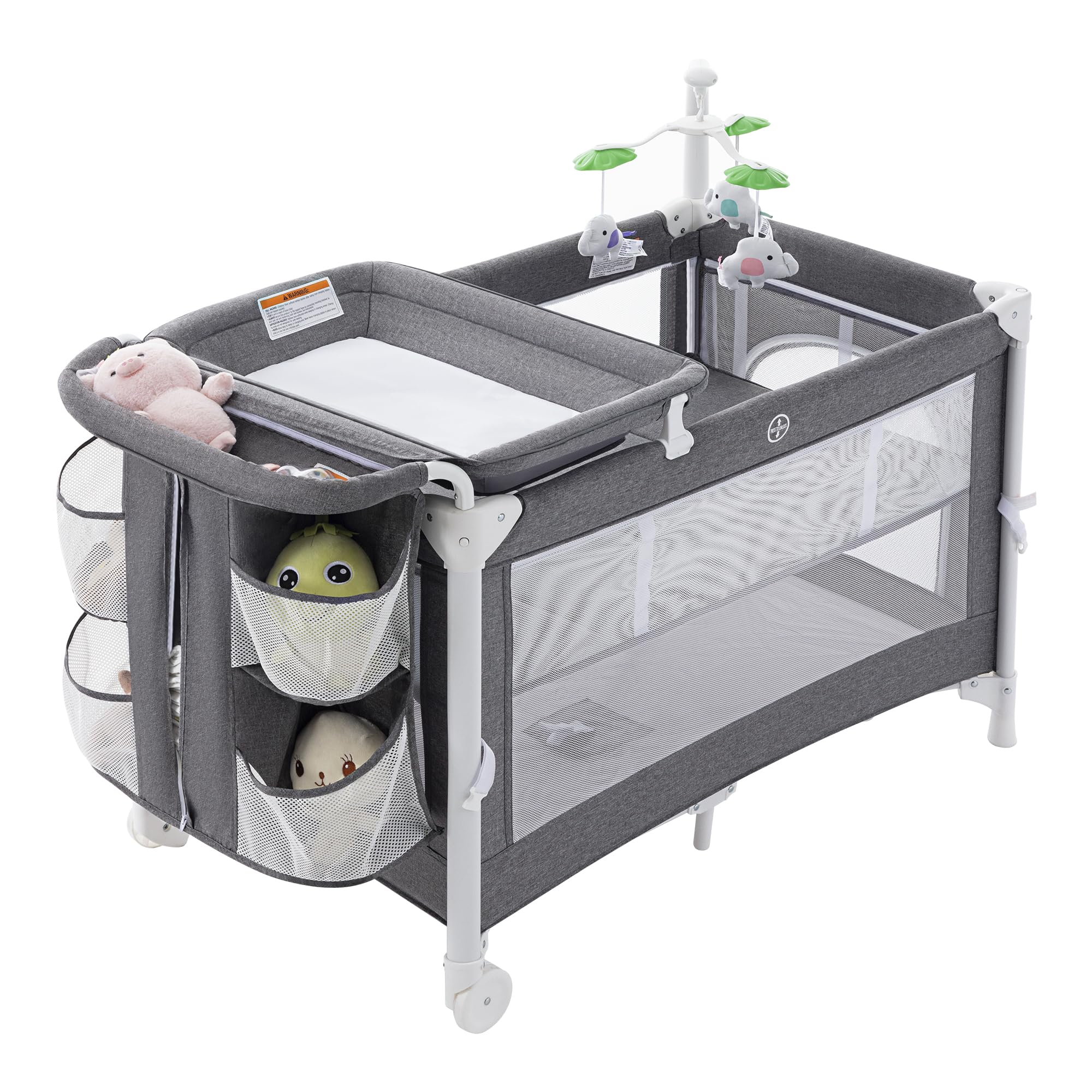 Amazon.com : HoneiBabe Baby Crib Baby Playpen - 3 in 1 Baby Bassinet ...